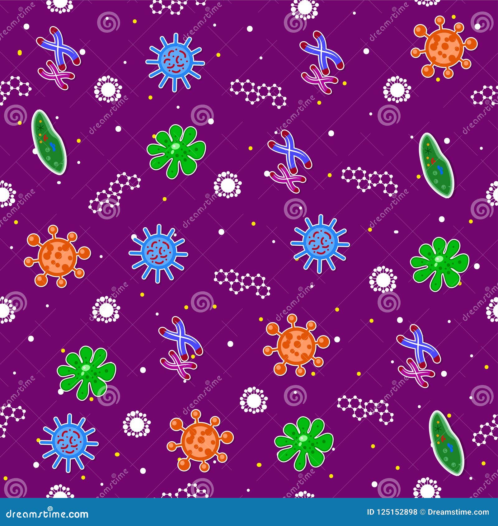 Seamless Pattern on the Biology School Theme. Stock Vector ...