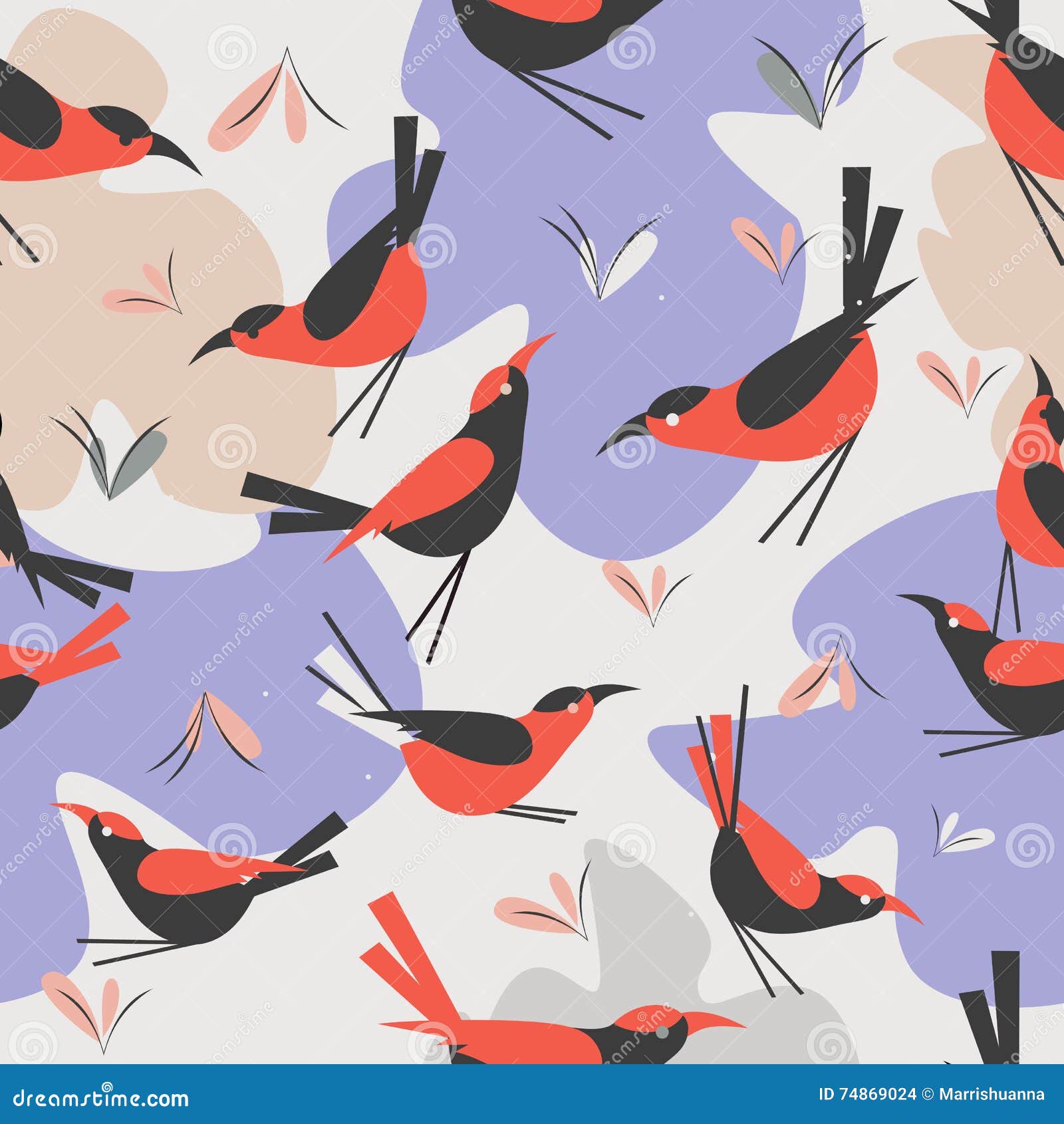 Seamless pattern Bird stock illustration. Illustration of bird - 74869024