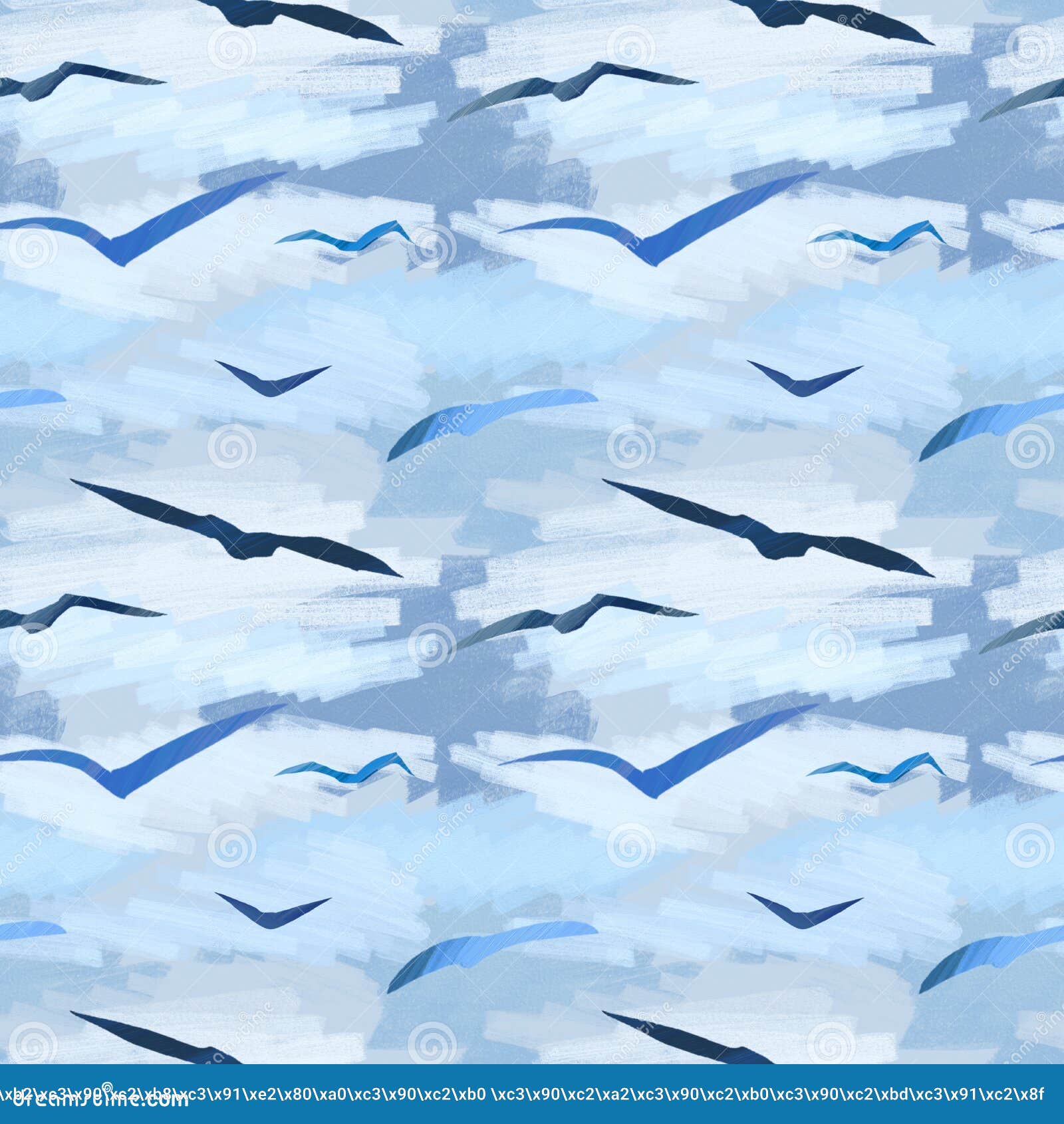 Birds and clouds stock illustration. Illustration of abstract - 217463256