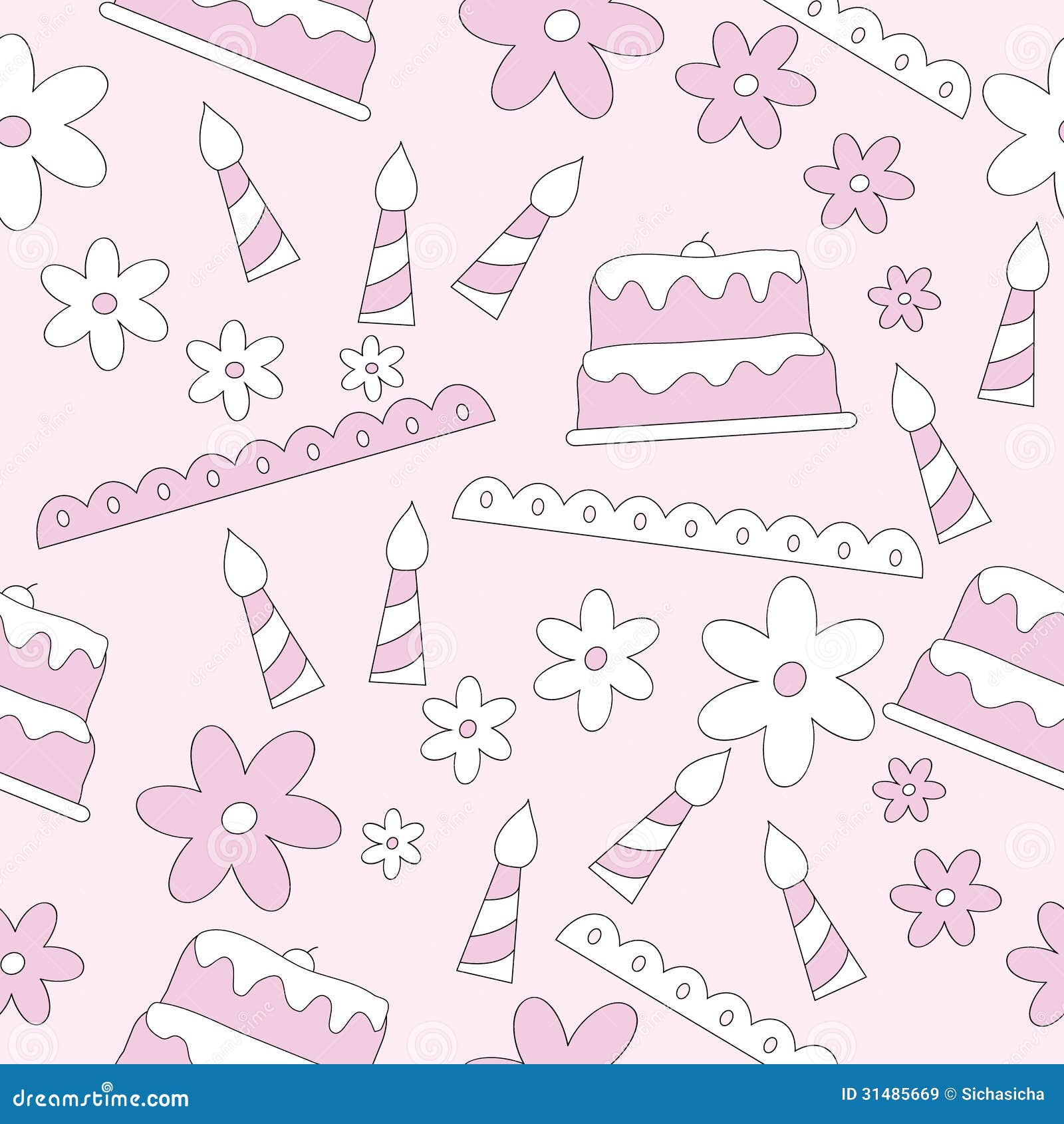Seamless Pattern of Birthday Elements Background Stock Vector ...