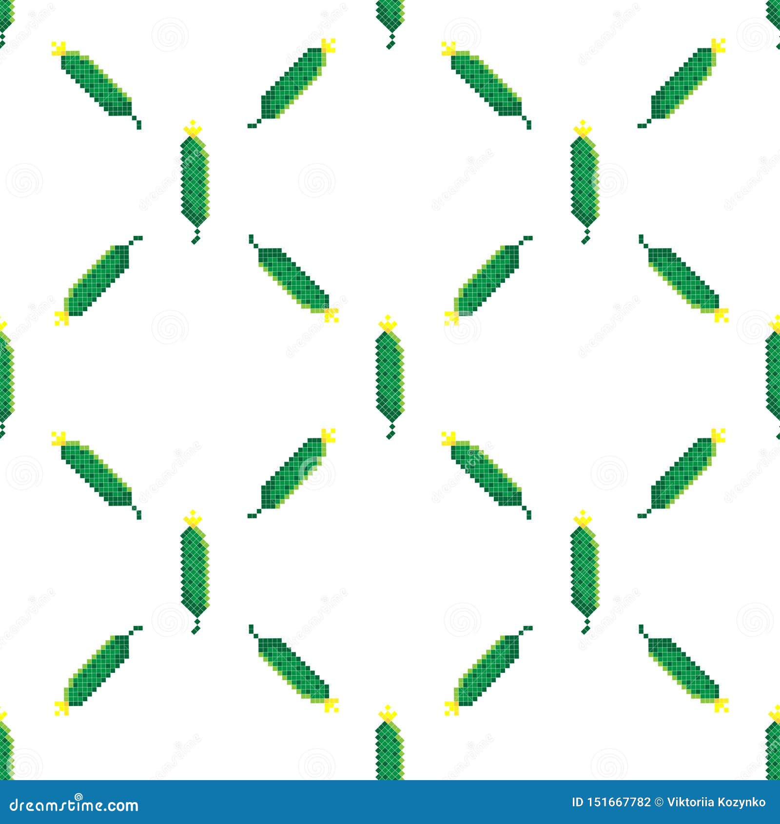 Pixel Art Cucumber Icon, 32X32 Vector Illustration | CartoonDealer.com ...