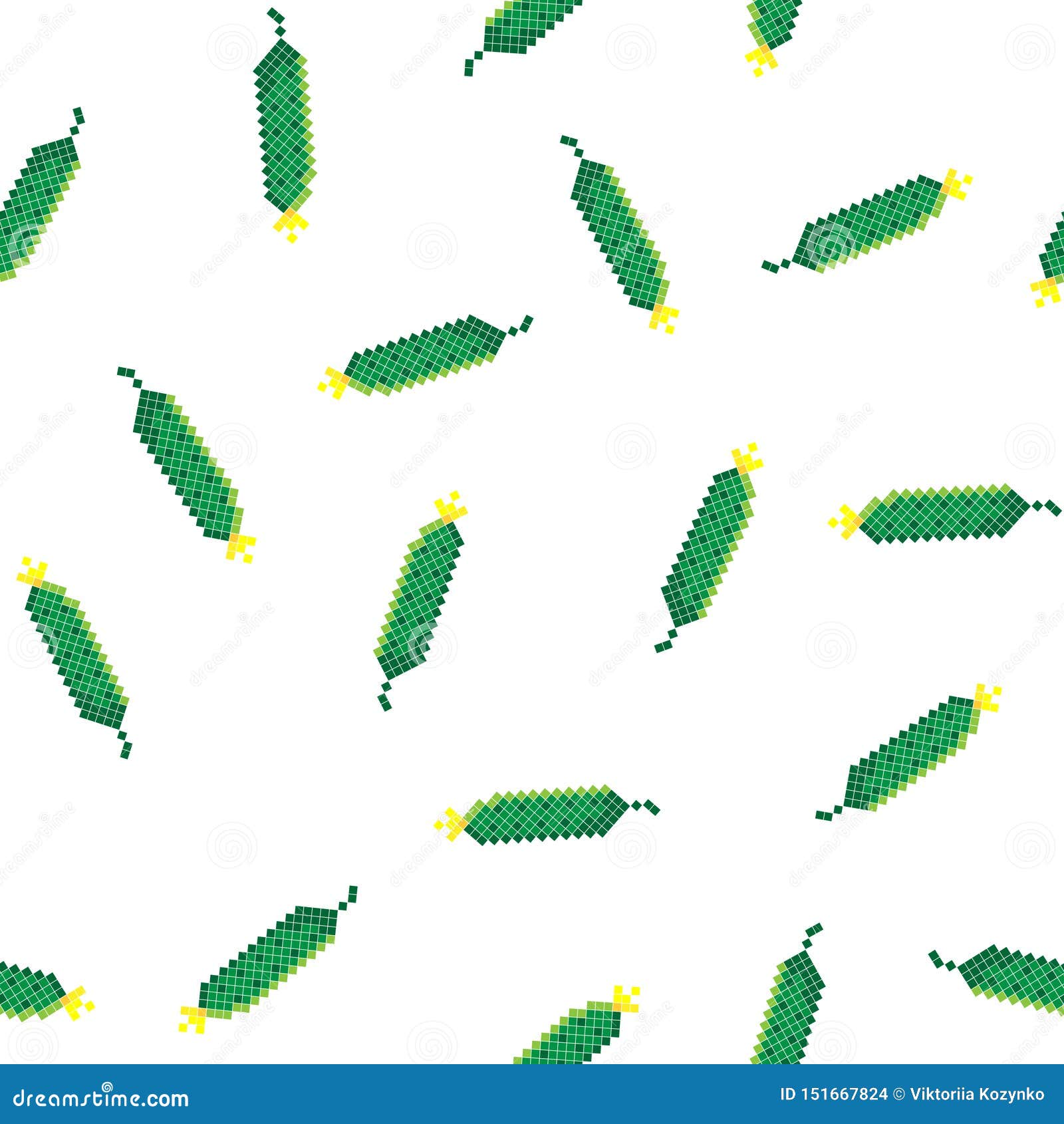 Pixel Art Cucumber Icon, 32X32 Vector Illustration | CartoonDealer.com ...