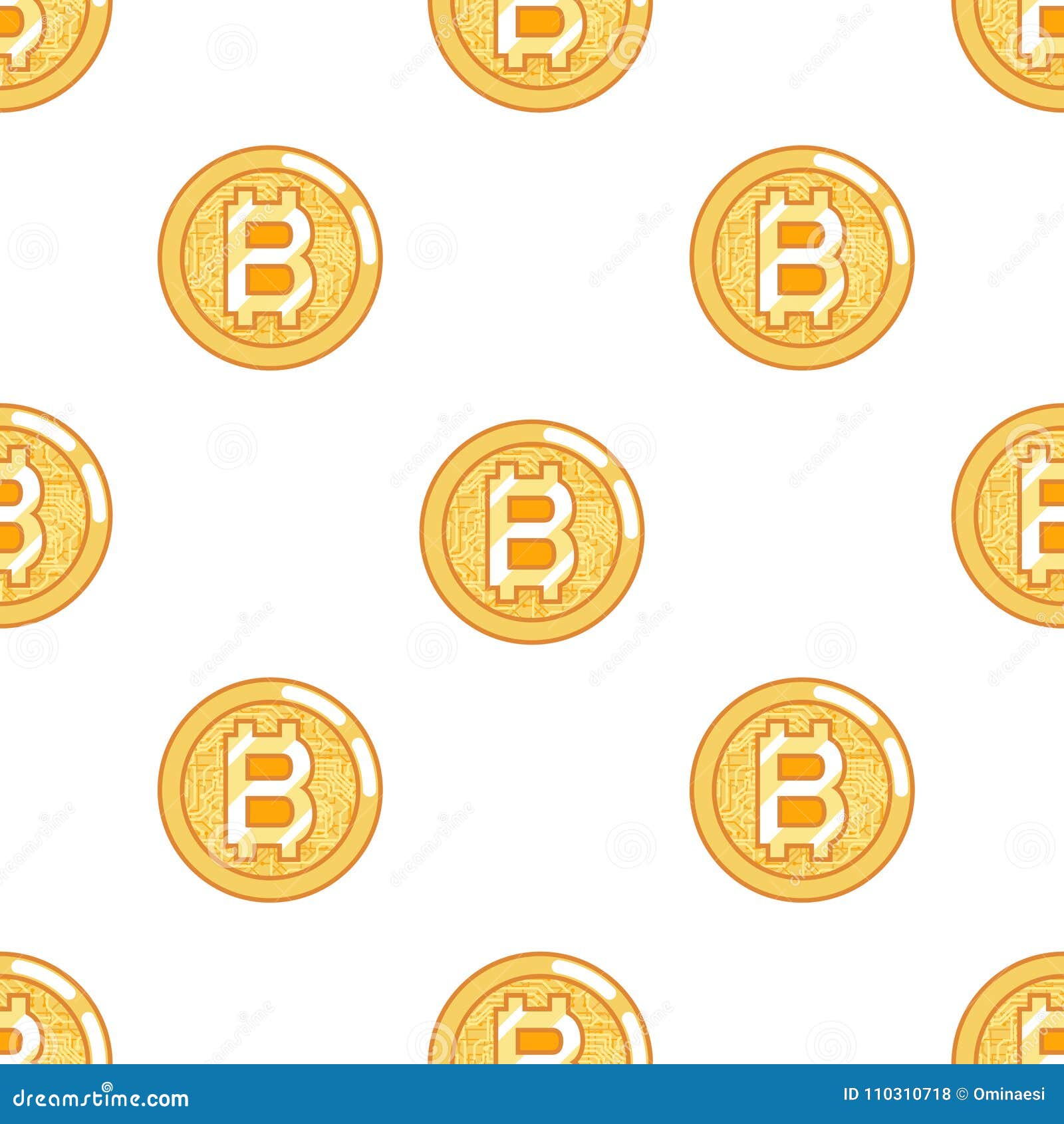 Seamless Pattern Bitcoin Coin Technology Digital Money Internet Currency Flat Design Vector ...