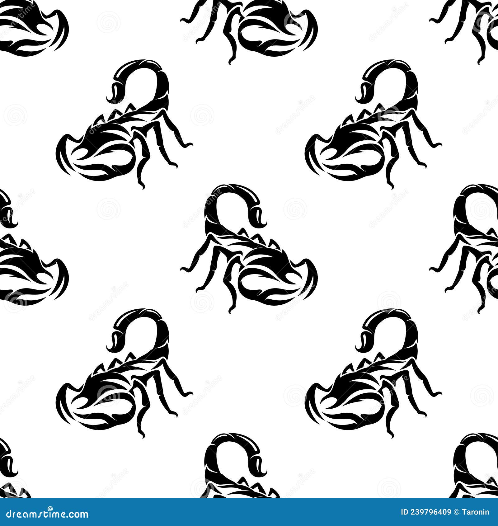 Seamless Pattern with Black Abstract Scorpions. Stock Vector ...