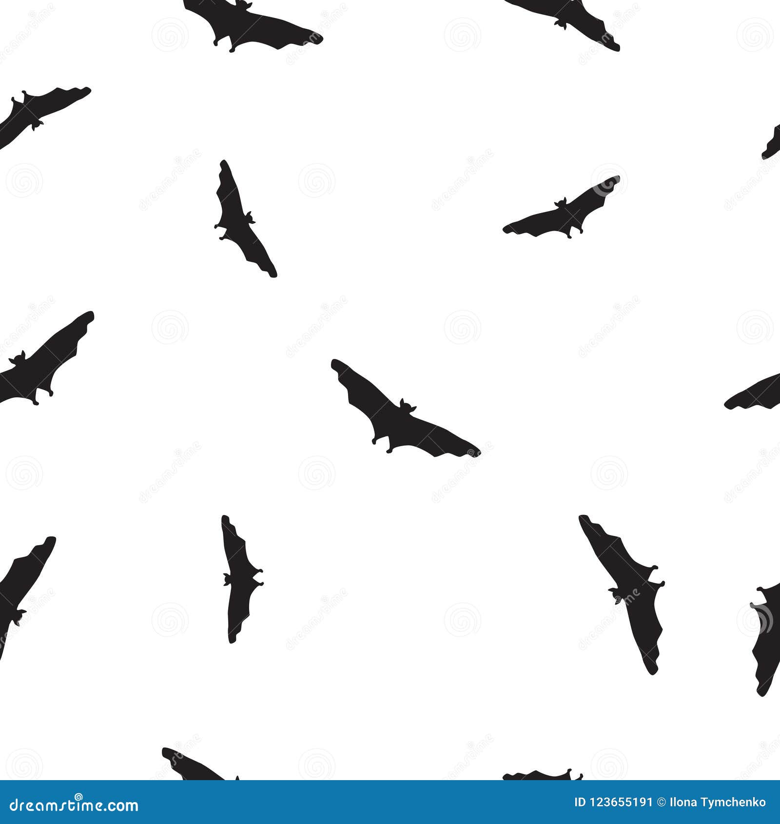 Seamless Pattern Black Bat on White, Vector Eps 10 Stock Vector ...