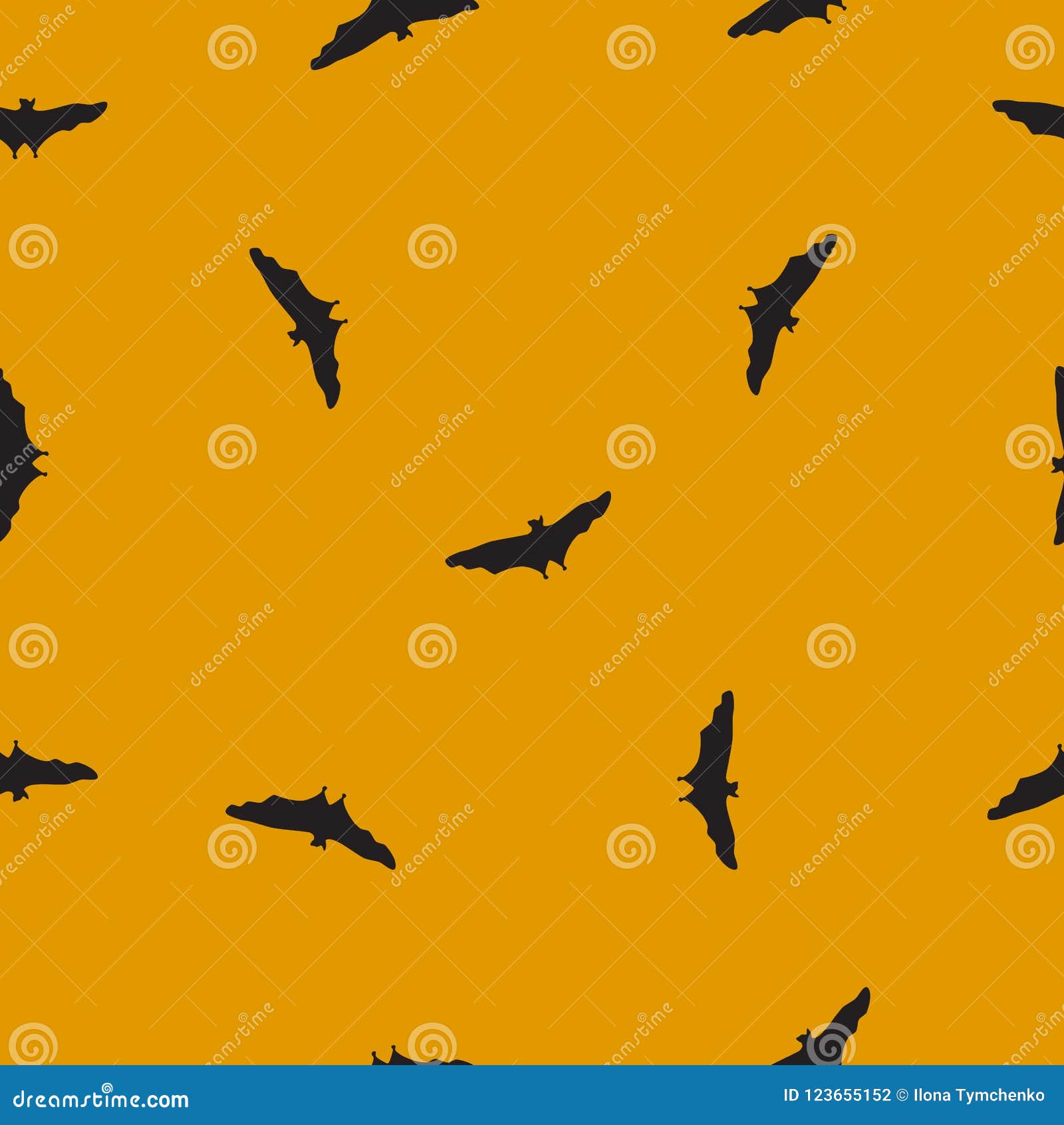 Seamless Pattern Black Bat on Yellow, Vector Eps 10 Stock Vector ...