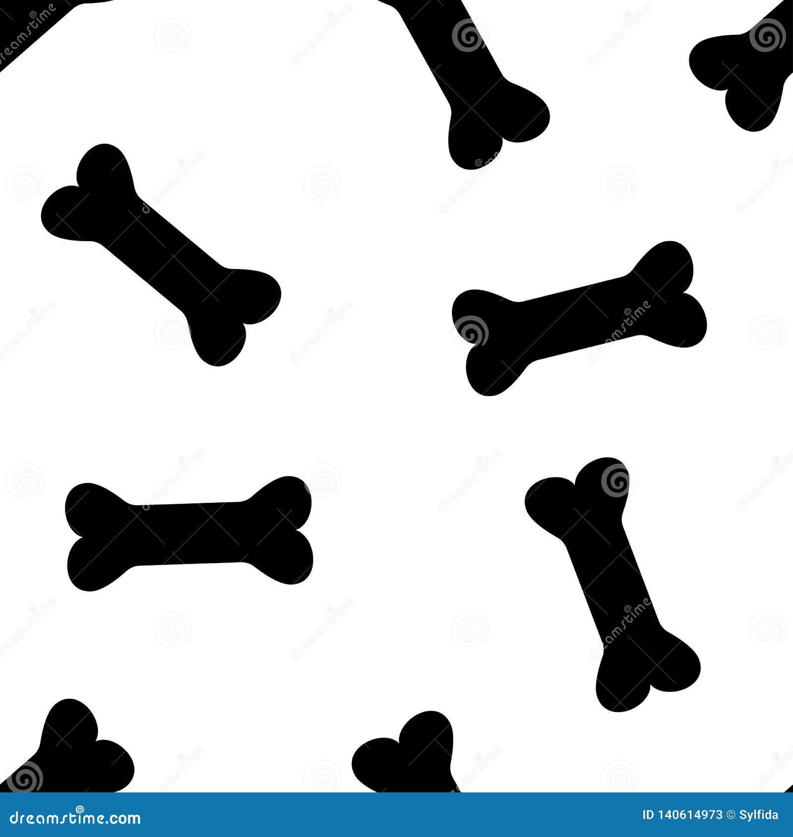 Seamless Pattern with Black Bones. Vector Illustration Stock ...