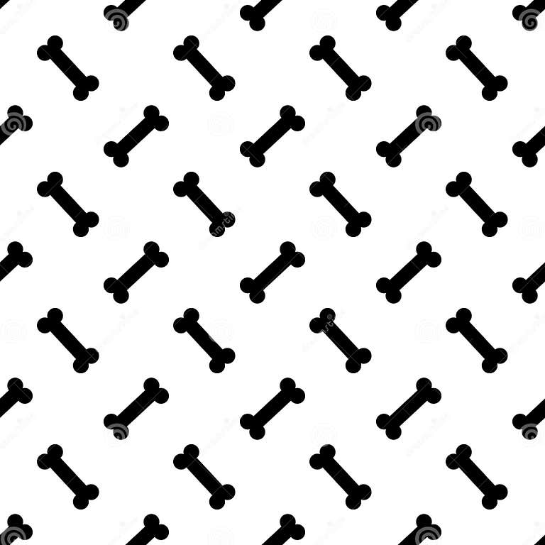 Seamless Pattern with Bones on White Background Stock Vector ...