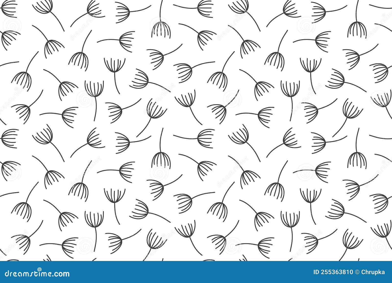 Seamless Pattern with Black Dandelion Seeds Stock Vector - Illustration ...