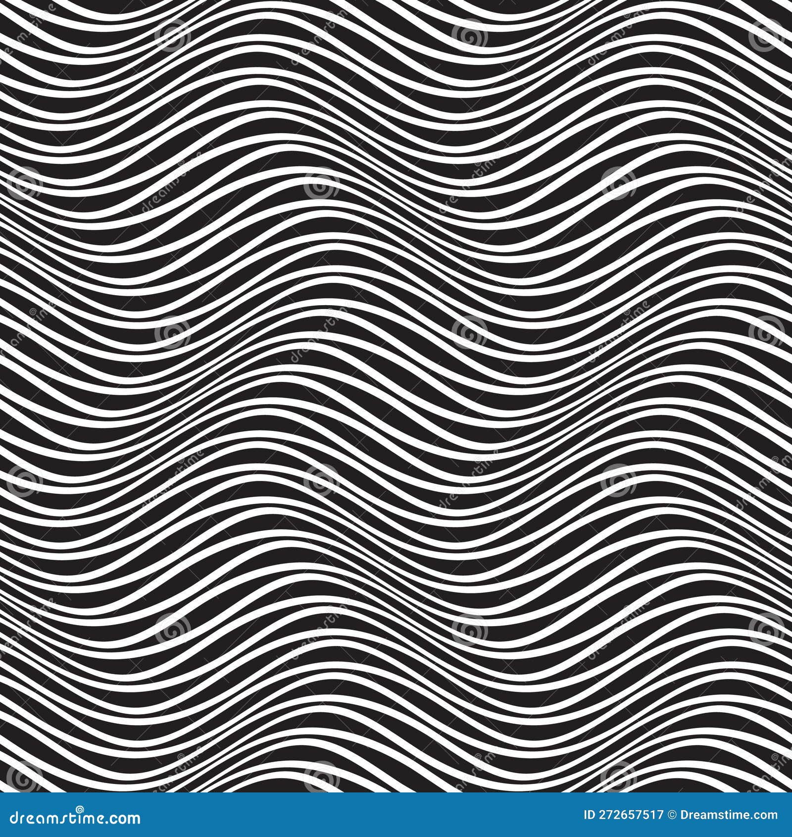 Seamless Pattern of Black Distorted Stripes. Optical Art Repeatable ...