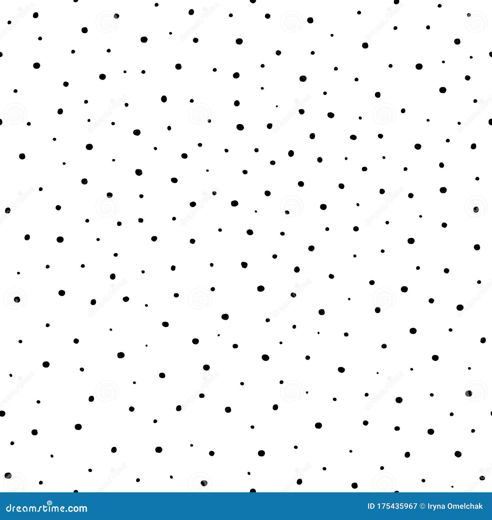 Seamless Pattern. Black Dots of Irregular Shape and Different Sizes in ...