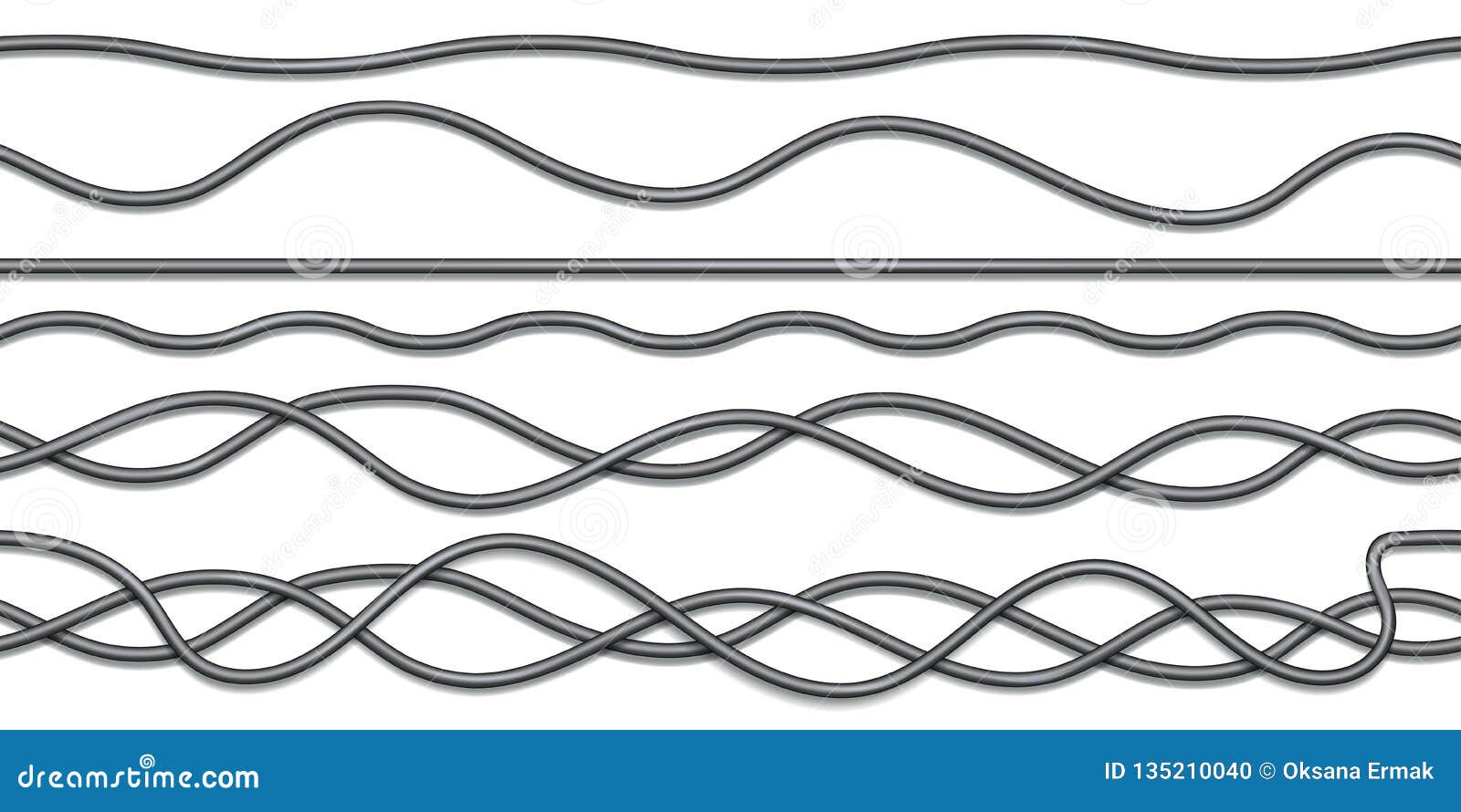 Seamless Pattern with Black Electric Cables Isolated Stock Vector ...