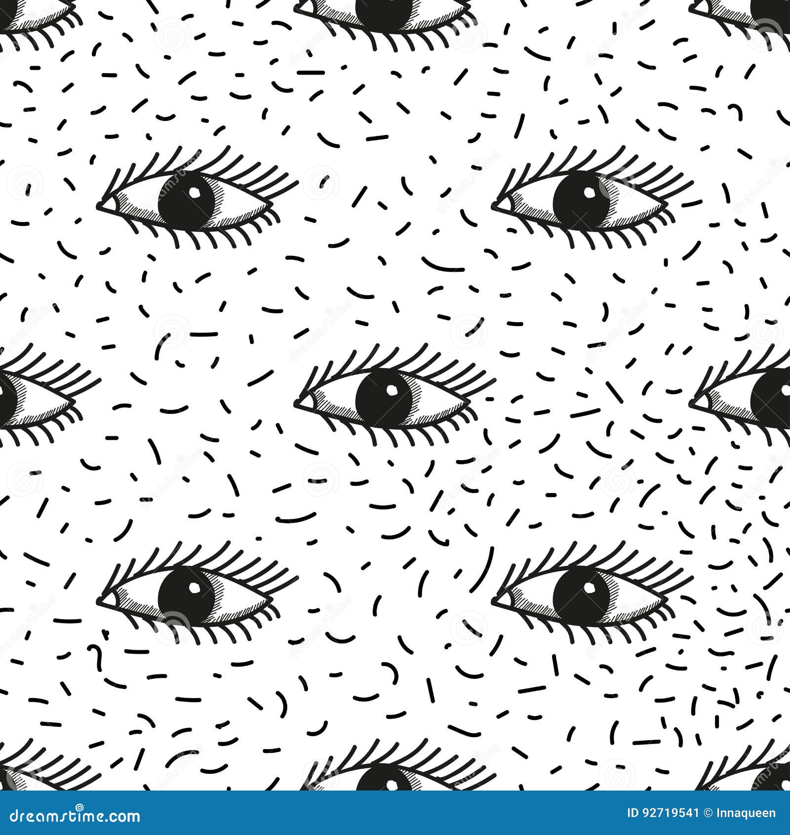 Seamless Pattern with Black Eyes Stock Illustration - Illustration of ...