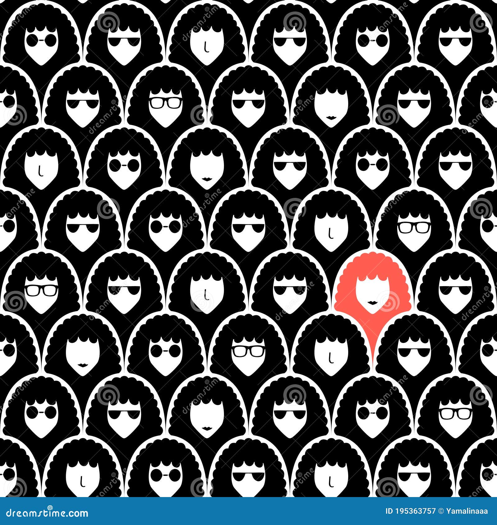 Seamless Pattern with Black Female Faces. Diversity, Inclusion ...