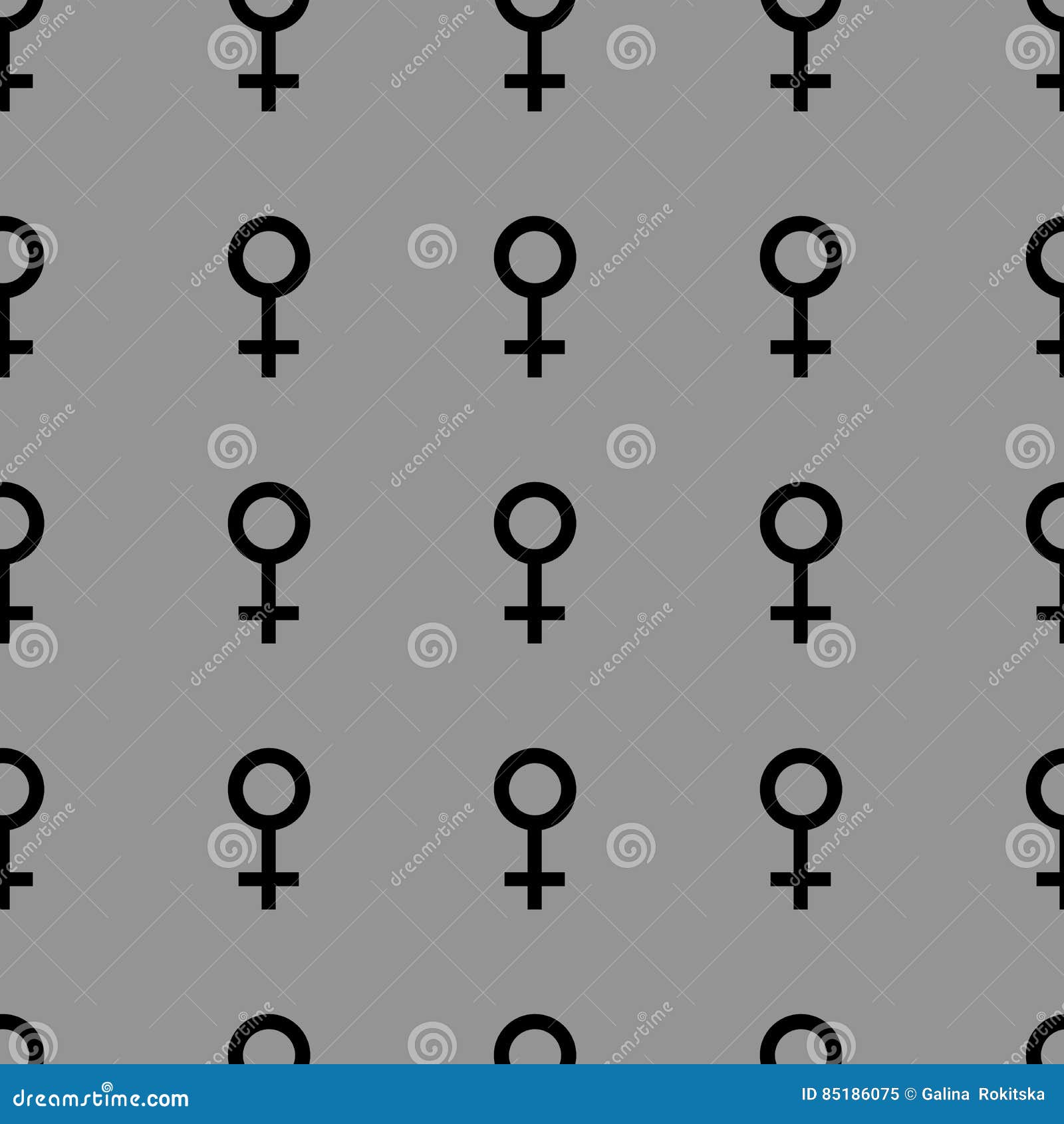 Seamless Pattern with Black Female Symbols. Female Signs Same Sizes ...