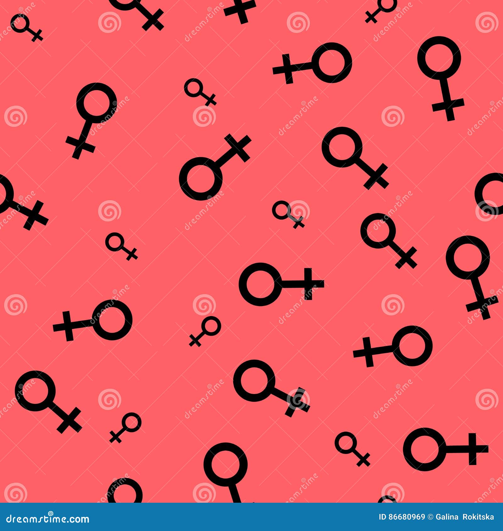Seamless Pattern with Black Female Symbols. Female Small Signs ...