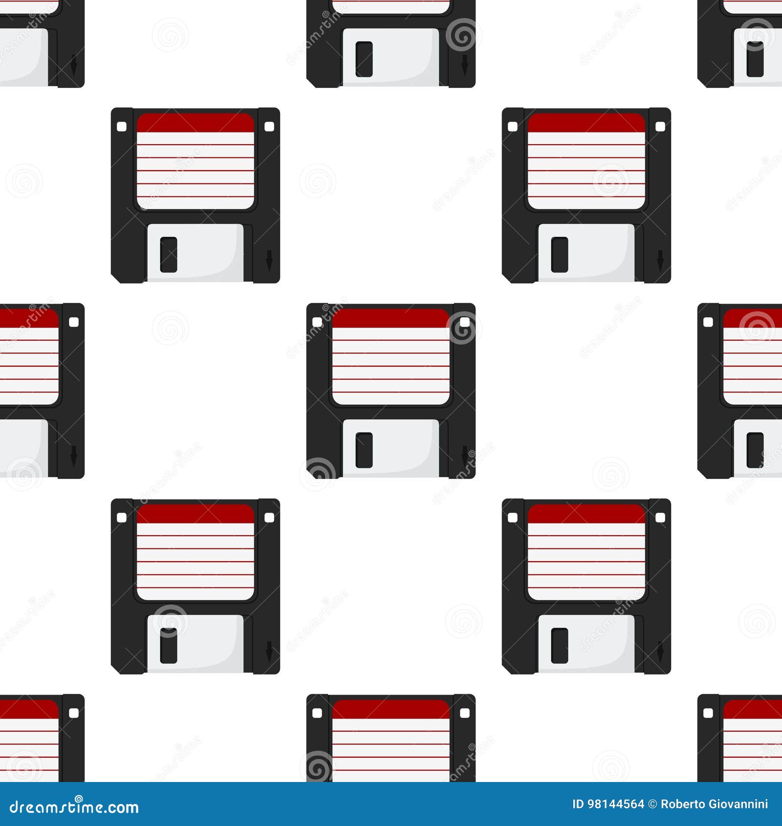 Floppy Disk Flat Icon Seamless Pattern Stock Vector - Illustration of ...