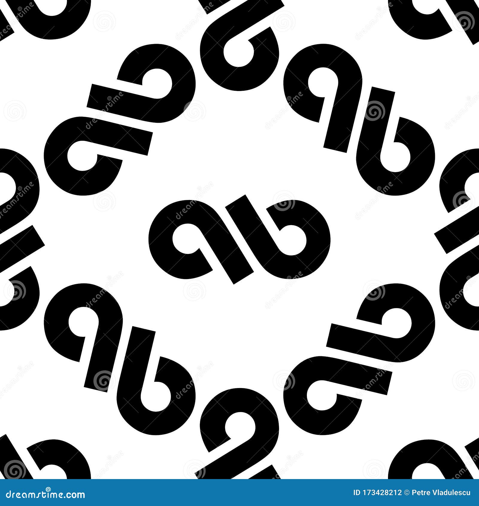 Seamless Pattern with Black Infinity Symbol(texture 6), Modern Stylish ...