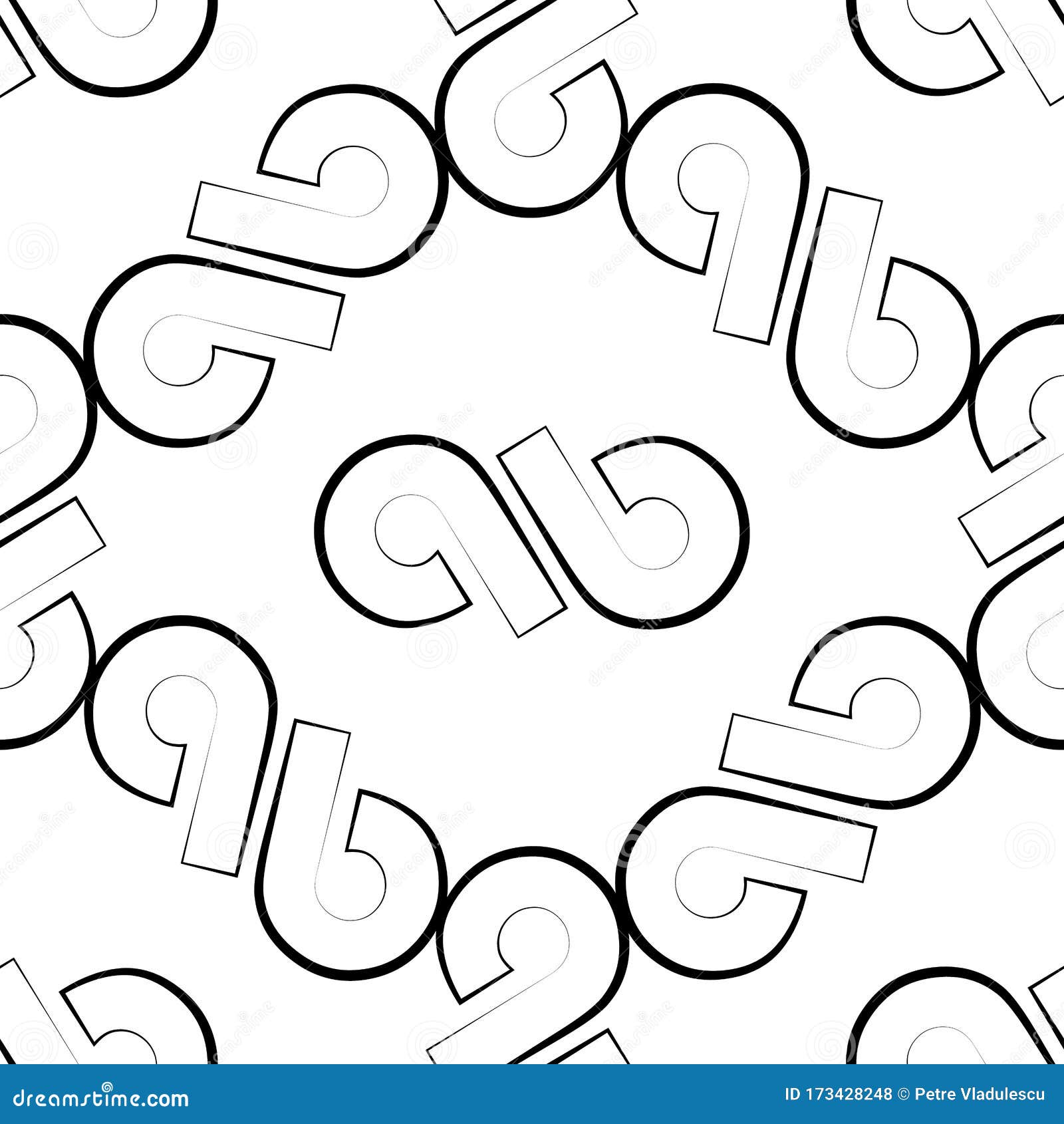 Seamless Pattern with Black Infinity Symbol(texture 9), Modern Stylish ...