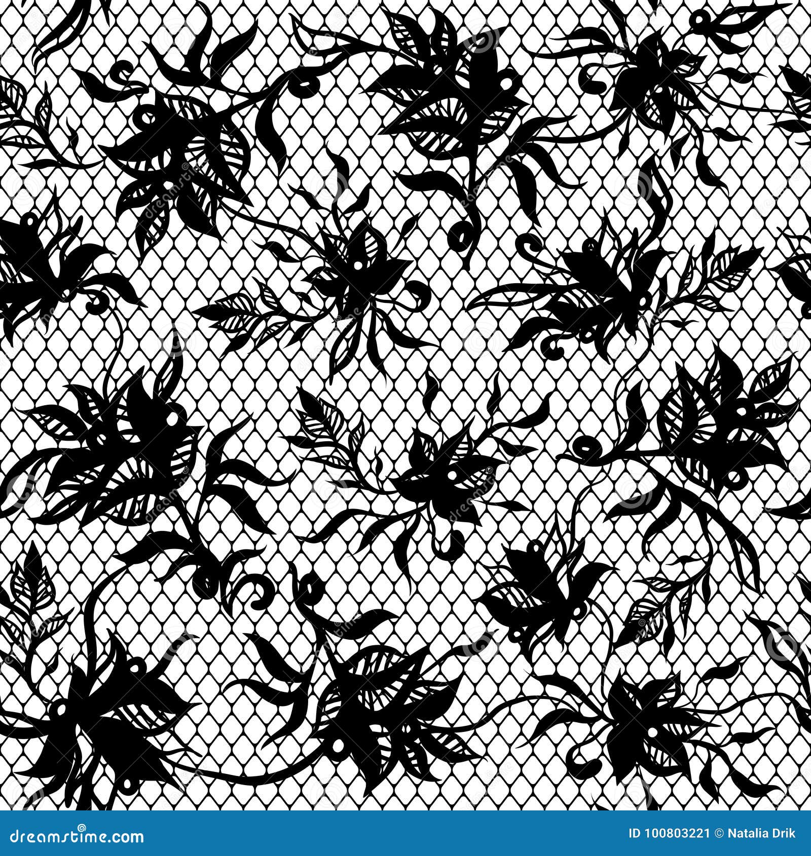 Seamless Black Lace Texture