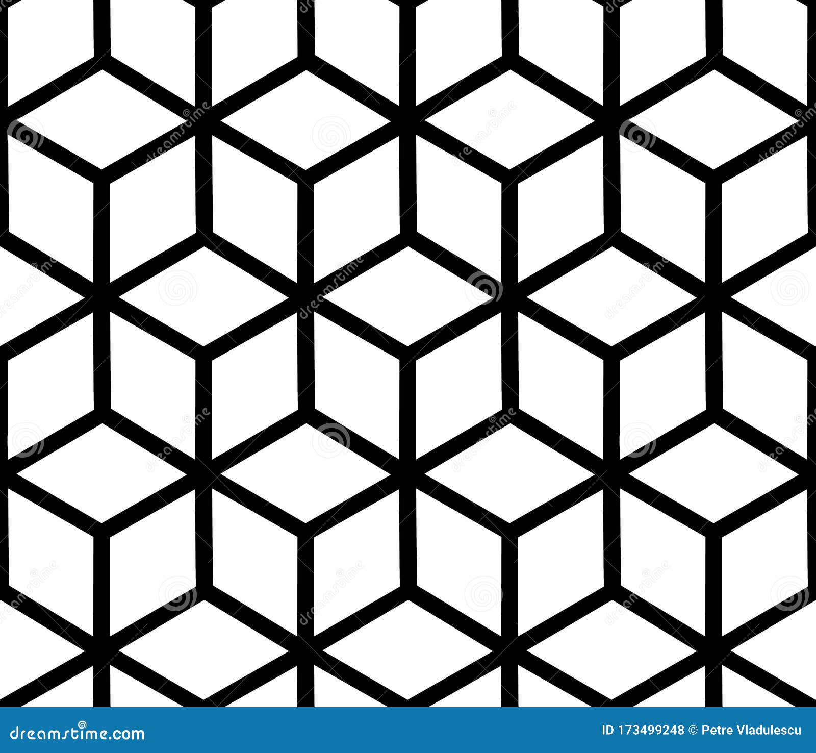 Seamless Pattern with Black Lines(white Cube), Modern Stylish Image ...