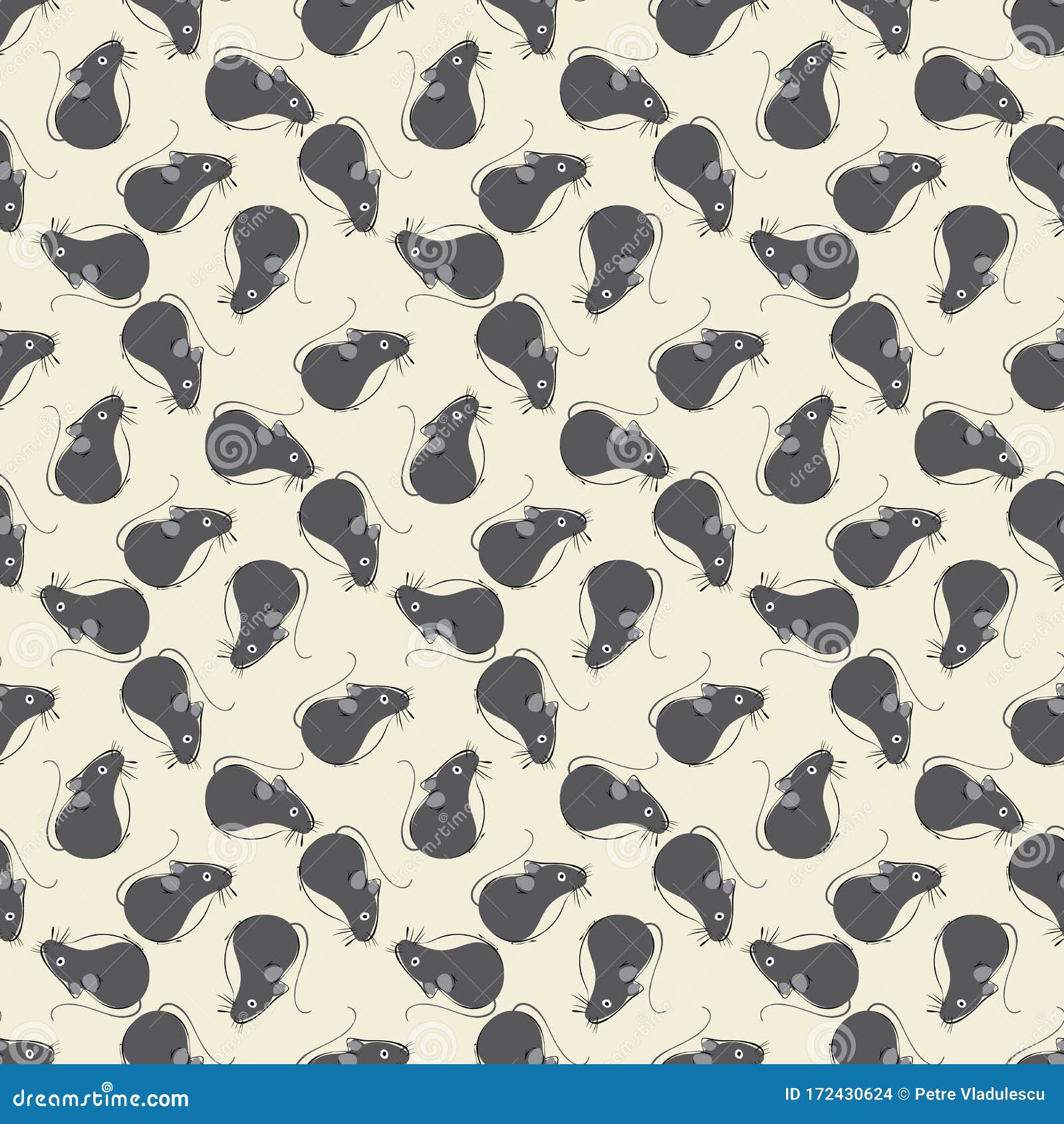 Seamless Pattern with Black Mice(texture8), Modern Stylish Image. Stock ...