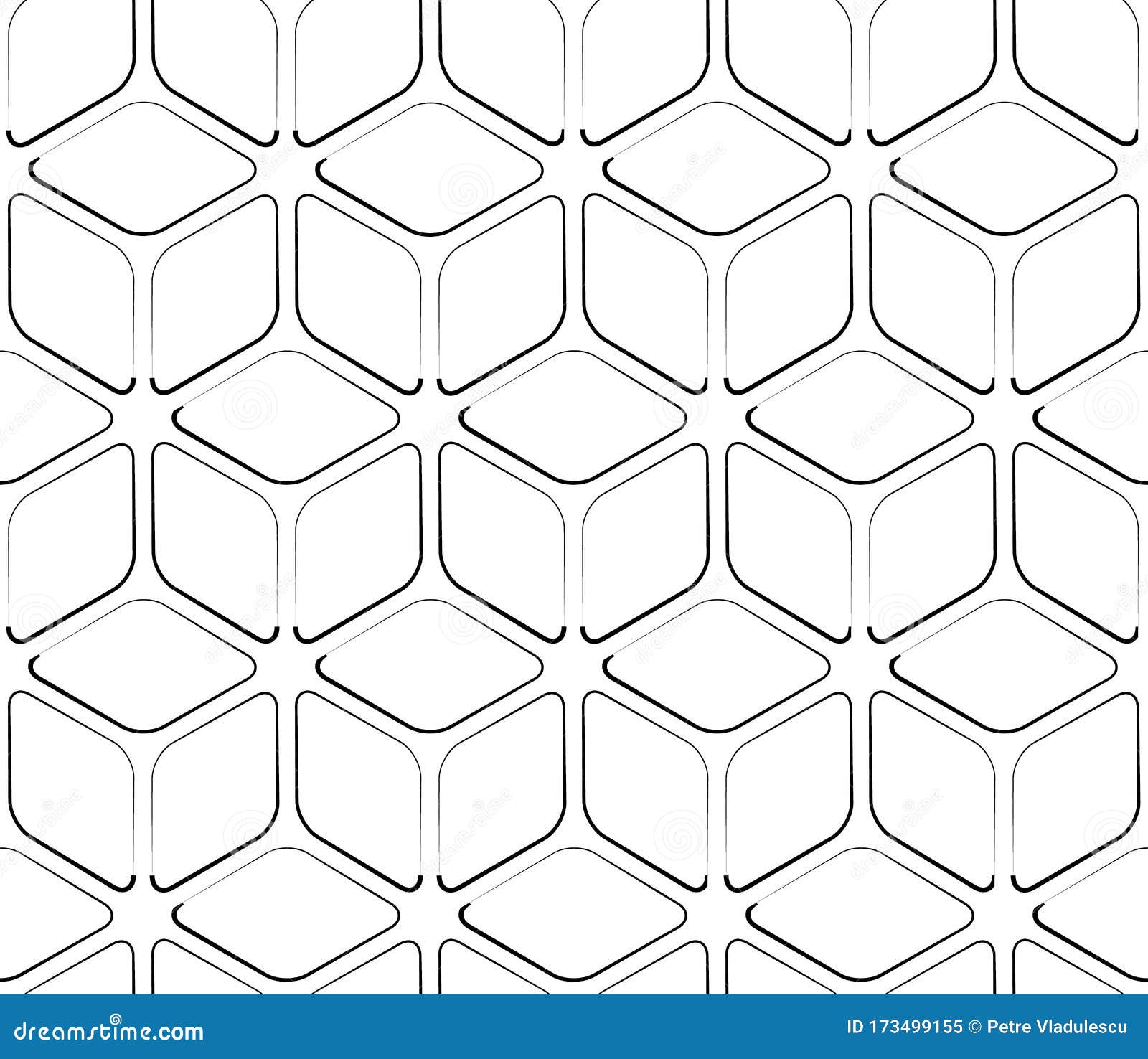 Seamless Pattern with Black Outline Cube, Modern Stylish Image. Stock ...