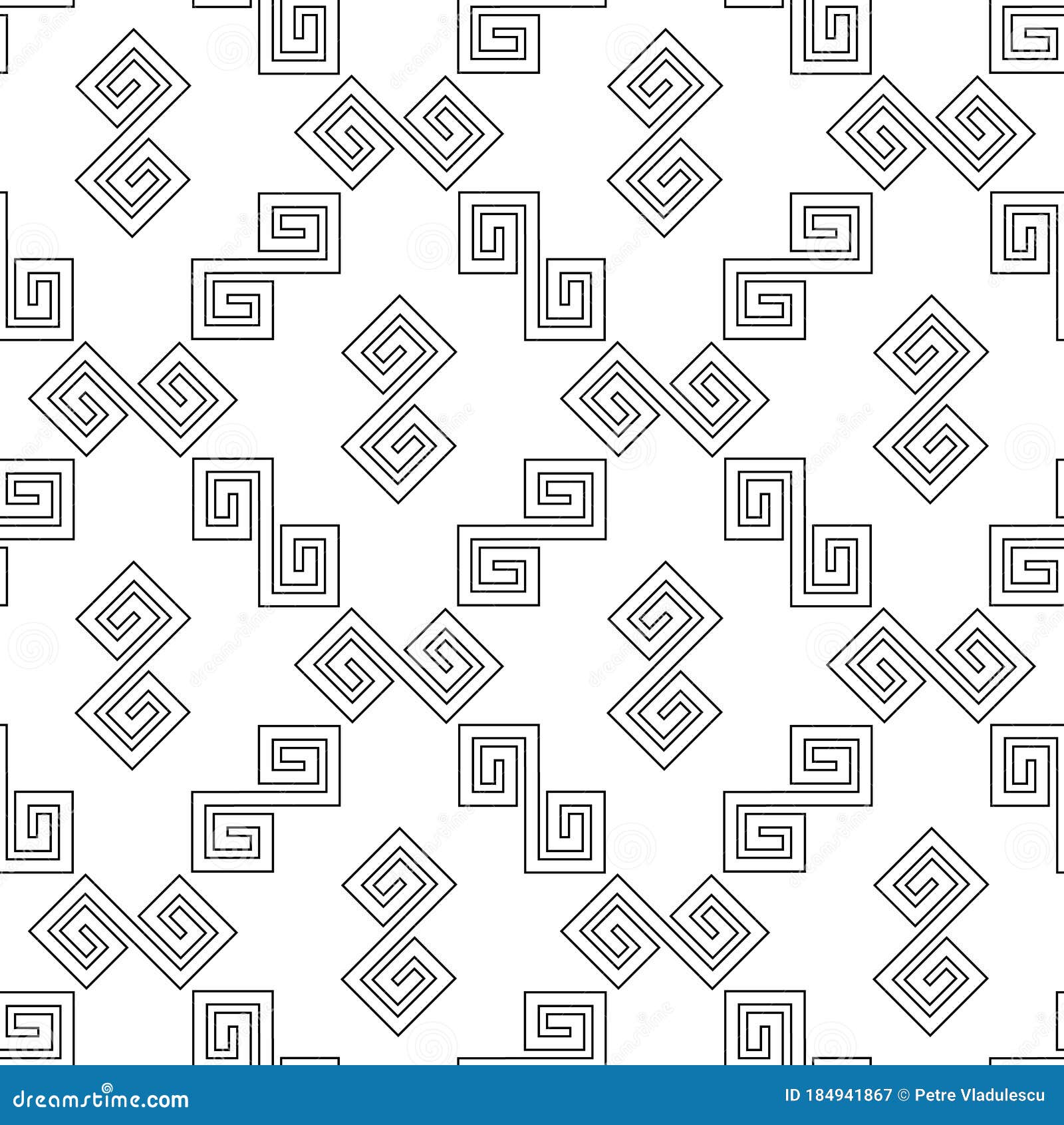 Seamless Pattern with Black Outline Geometric Forms(texture 9), Modern ...