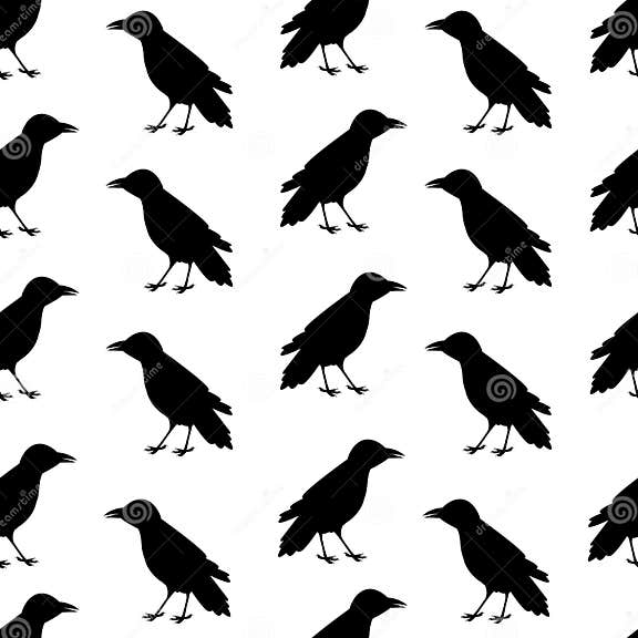 Seamless Pattern from the Black Ravens Stock Vector - Illustration of ...
