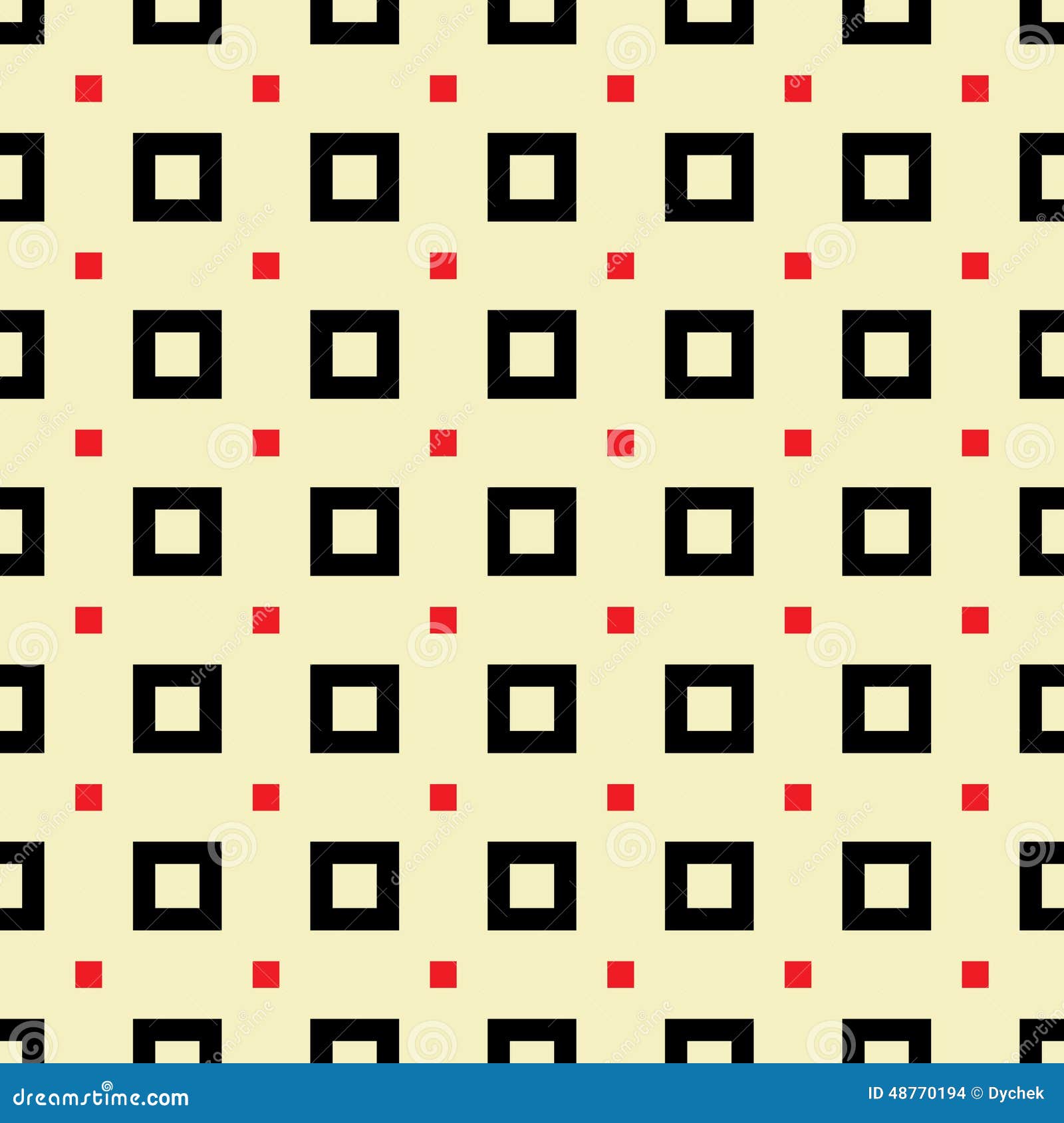 Seamless Pattern of Black and Red Squares on a Light Background. Stock ...