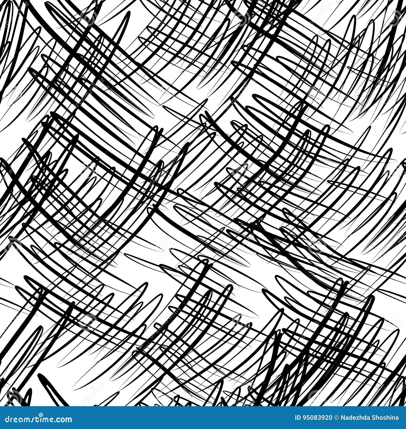 Seamless Pattern with Black Scribbles Stock Vector - Illustration of ...