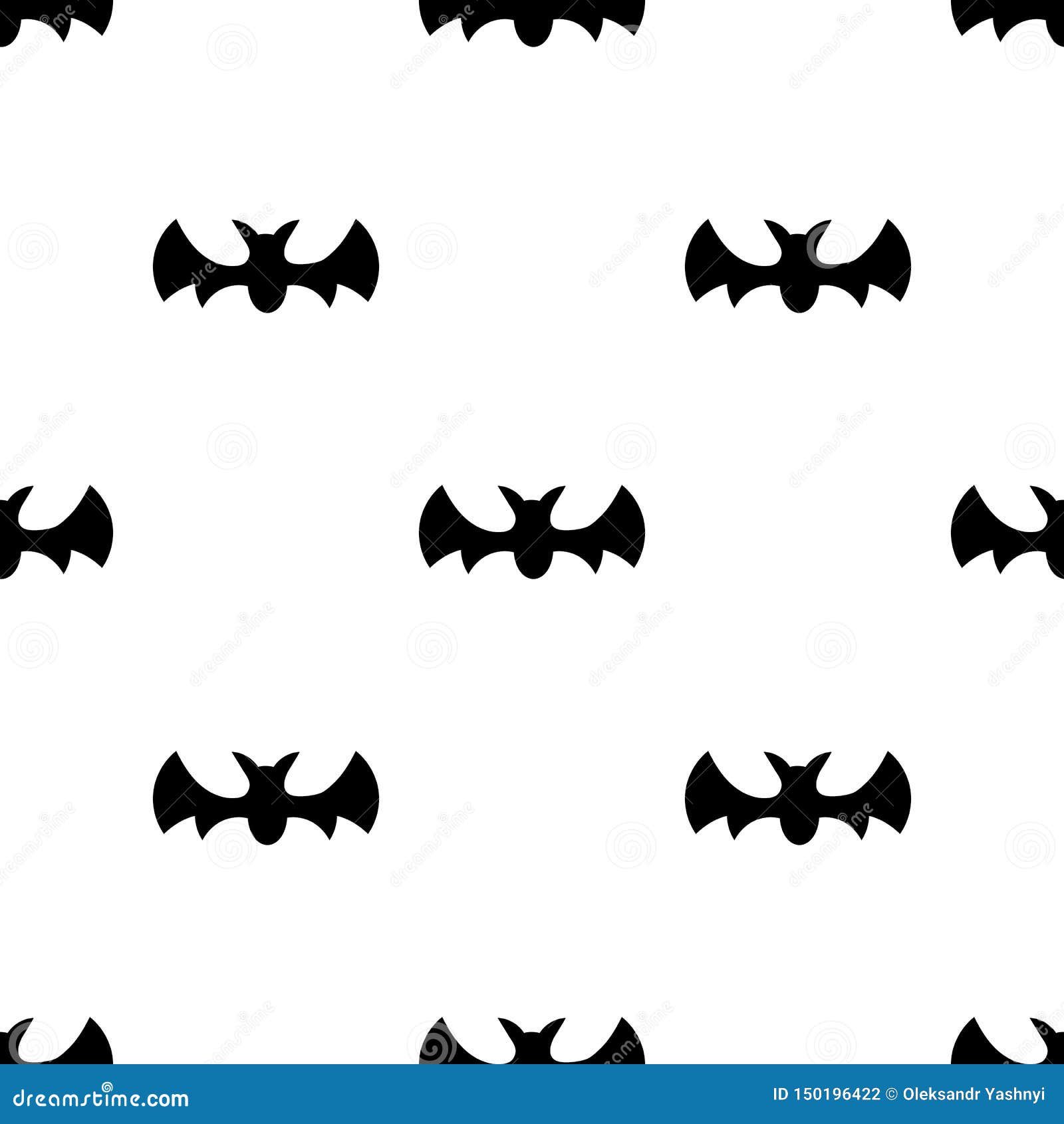 Seamless Pattern with Black Silhouette Bats. Halloween Texture Stock ...