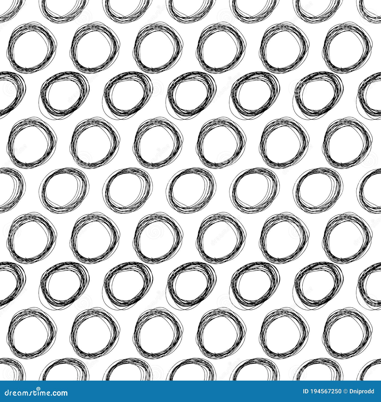 Seamless Pattern with Sketch Ellipses Shape Stock Vector - Illustration ...