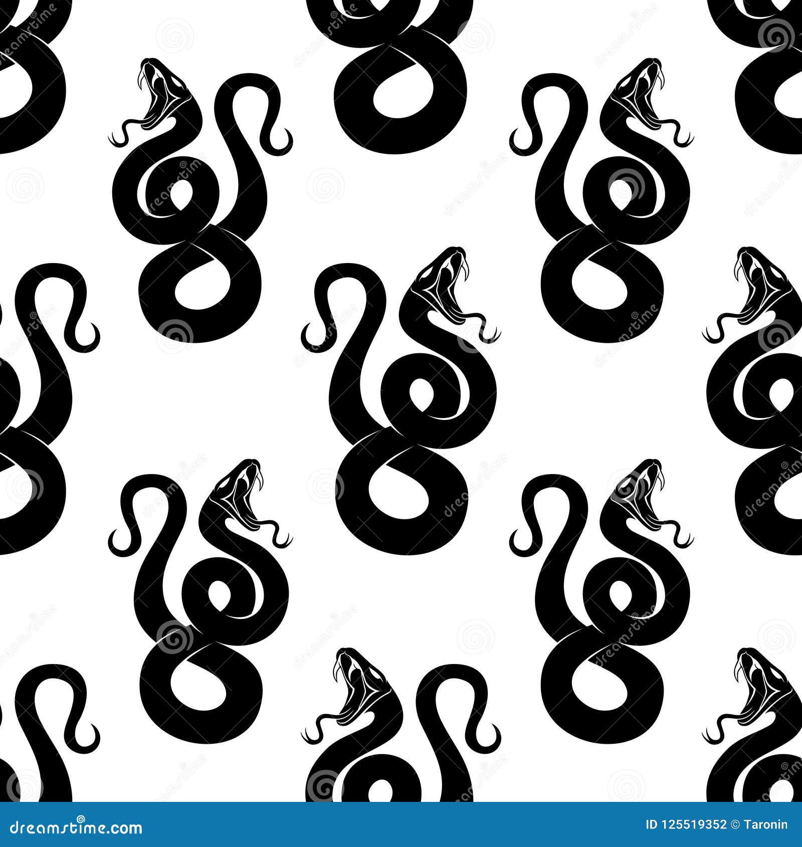 Black Snakes. Silhouettes Of Reptiles With Long Tails. Wild Serpents ...