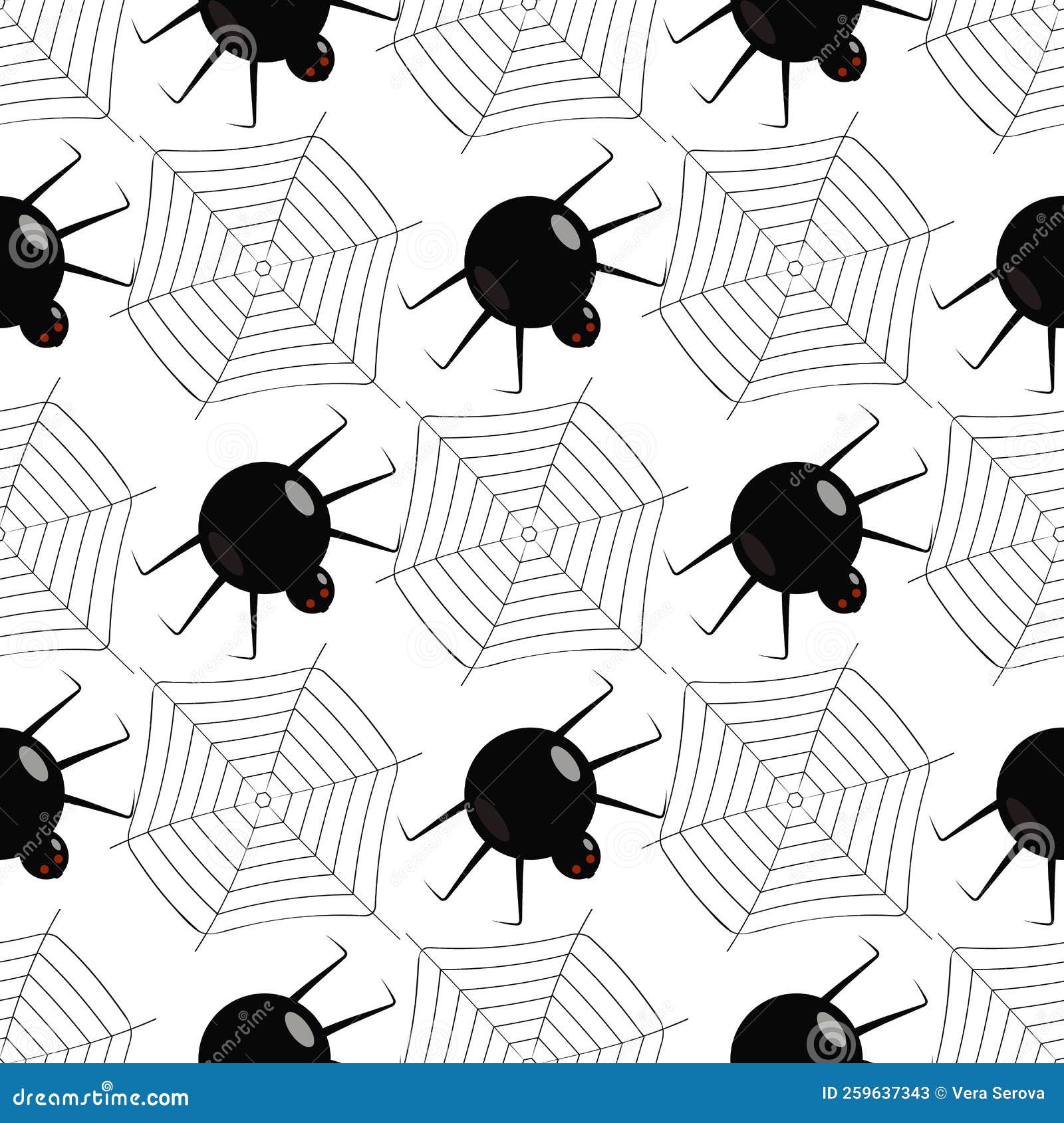 Halloween Pattern Black Spiders Web on Dark Stock Vector - Illustration ...