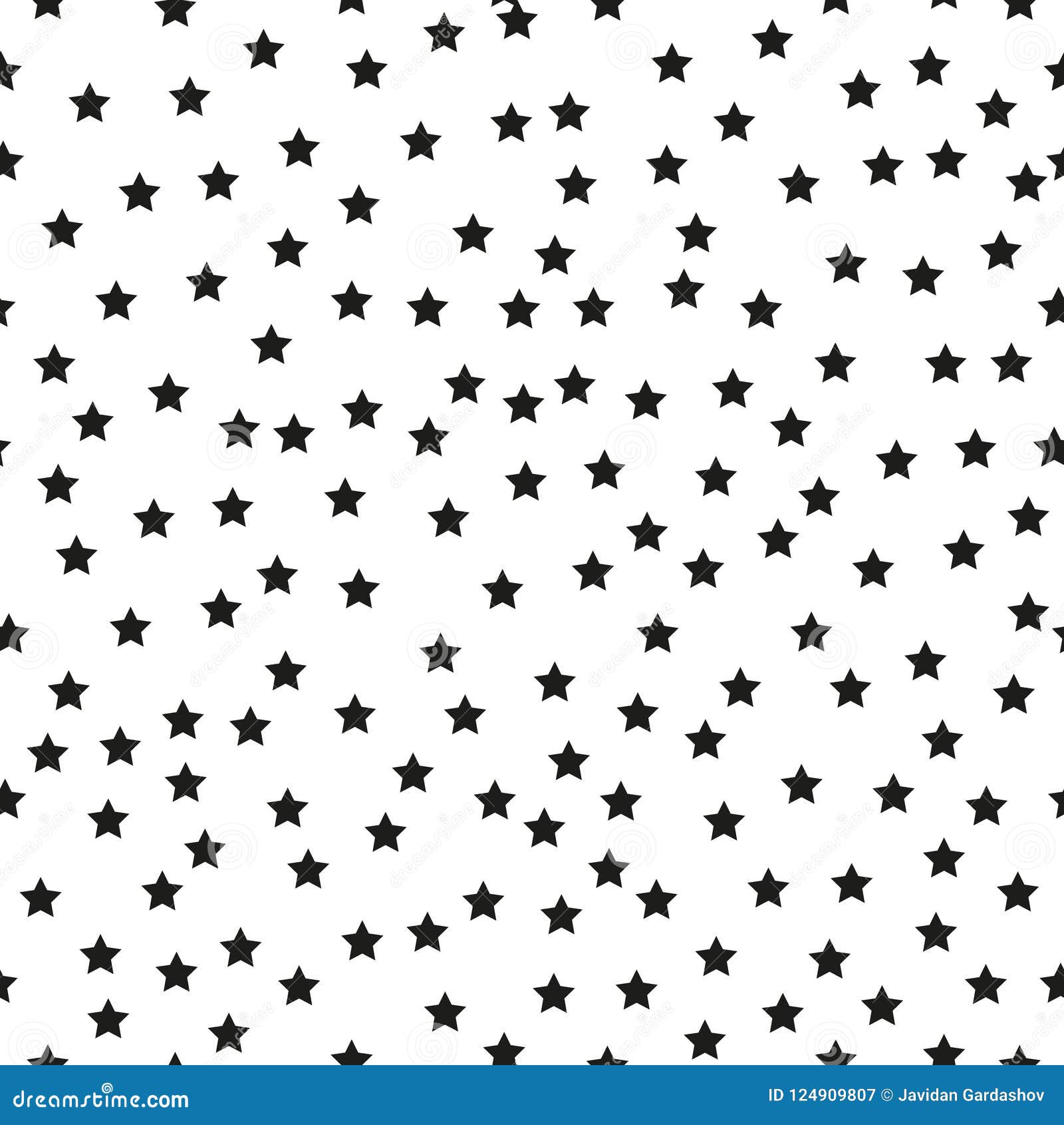 Seamless Pattern of Black Stars on a White Background. Stock ...