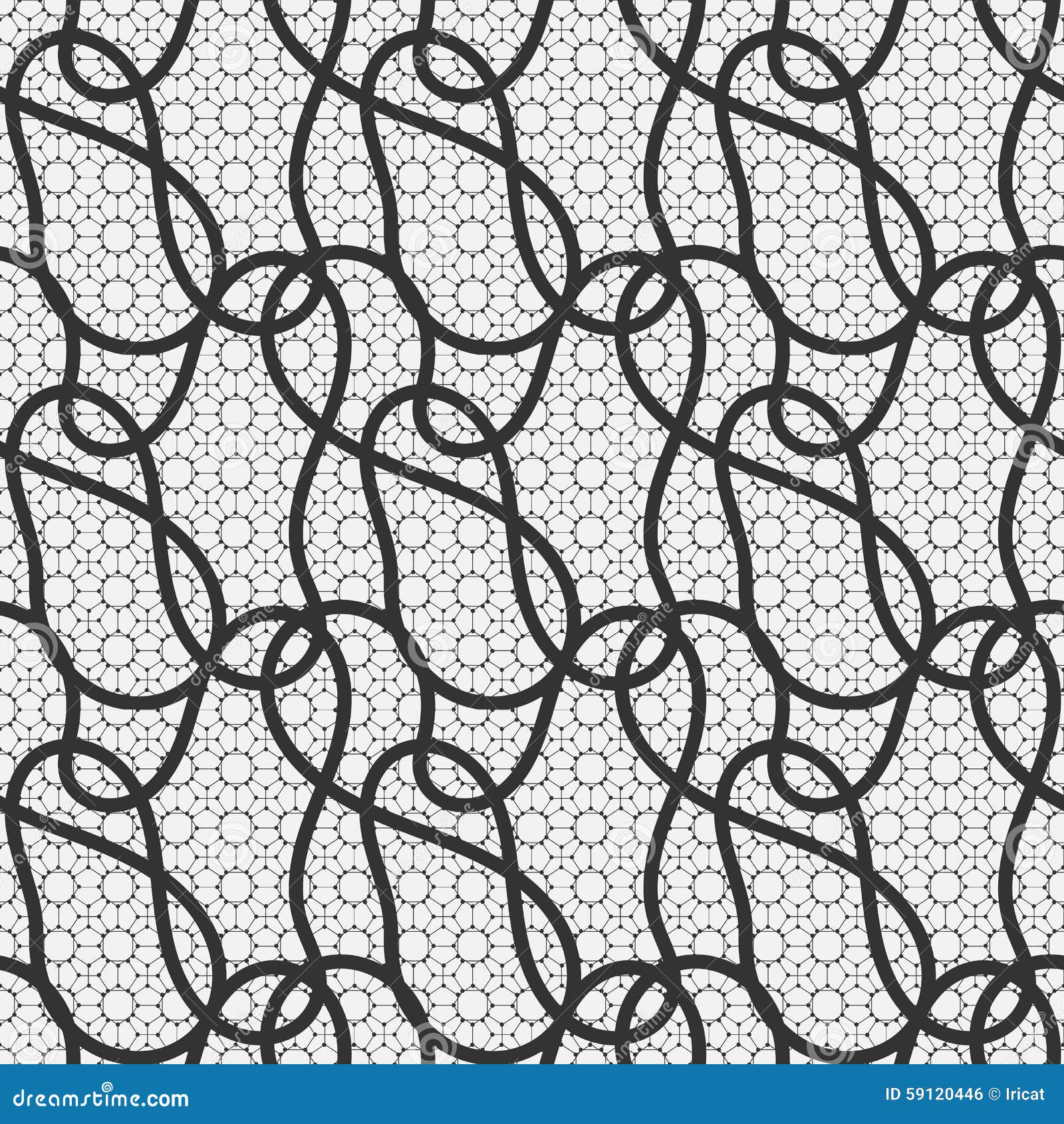 Seamless Pattern of Black Thread Intertwined on a Lace Background ...