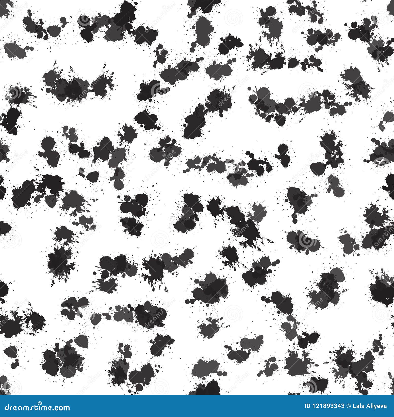 Seamless Pattern with Black and White Color Splashes. Vector. Stock ...