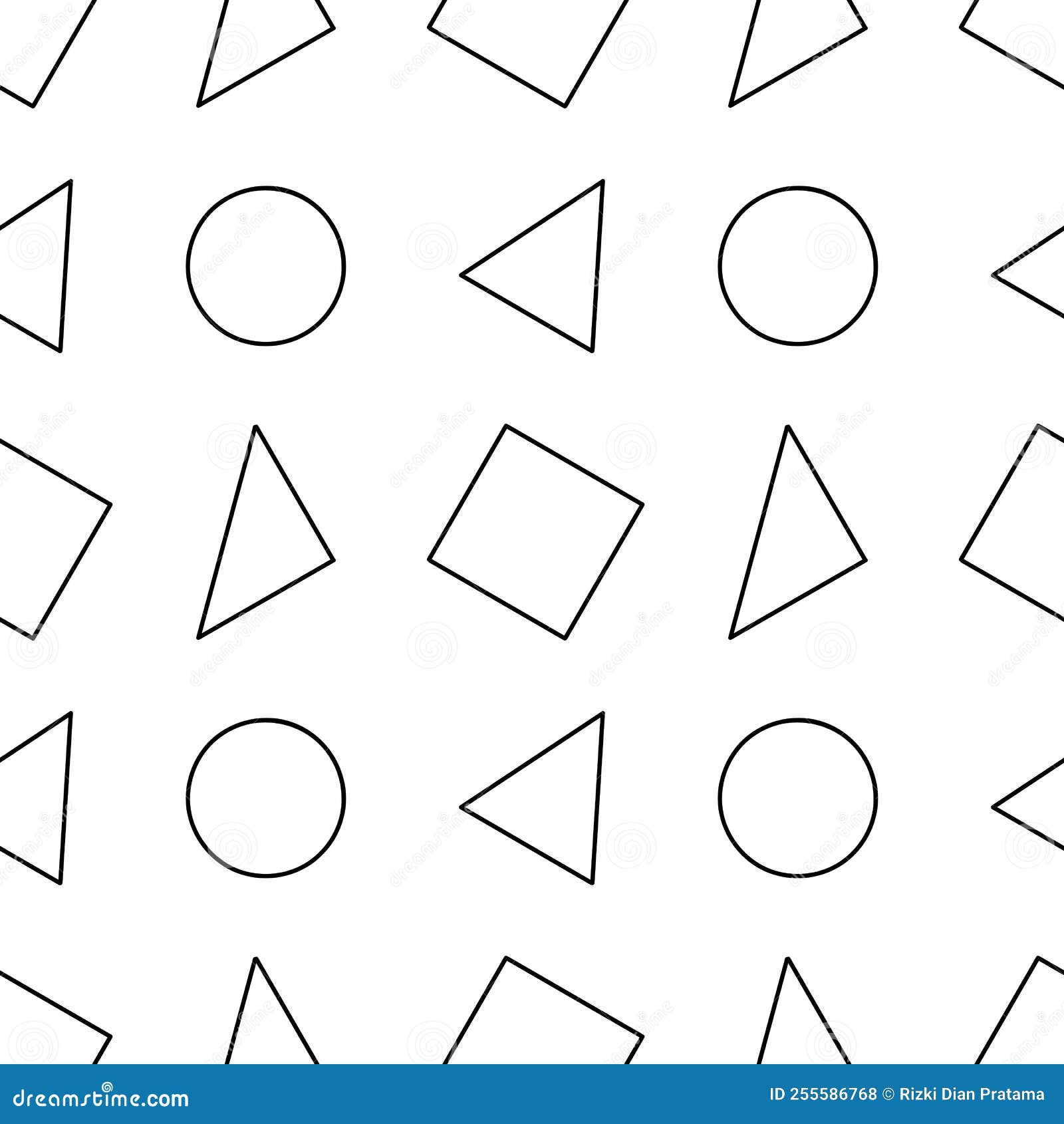 Seamless Pattern of Black and White Geometric Shapes Stock Vector ...