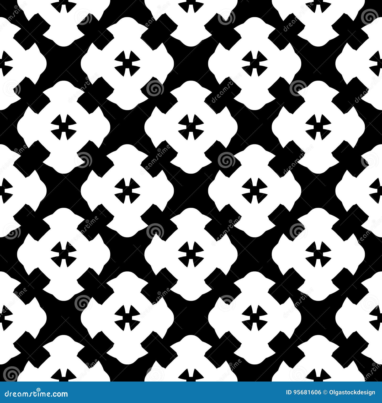 Seamless Pattern, Black & White Gothic Texture Stock Vector ...