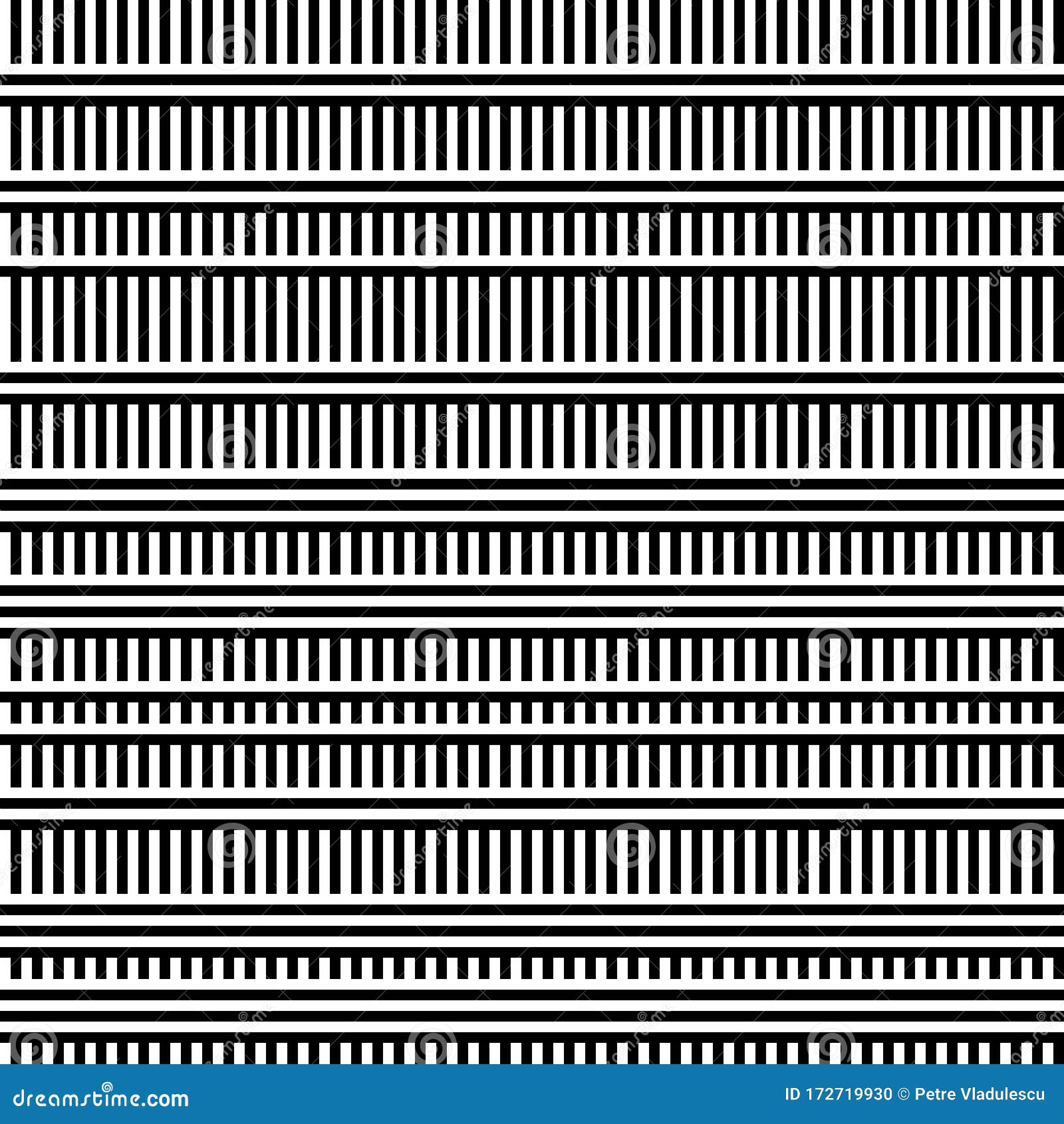 Seamless Pattern with Black and White Horizontal Lines, Modern Stylish ...