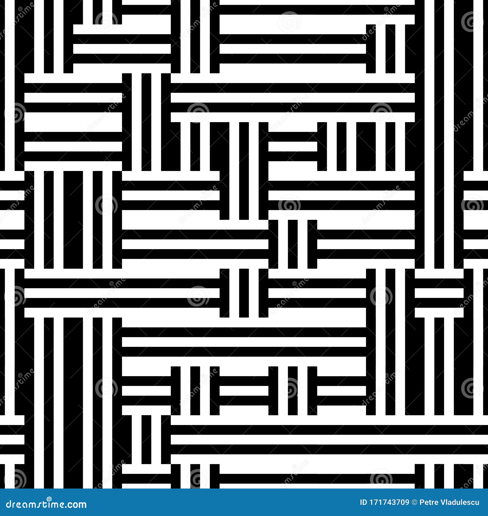 Seamless Pattern with Black and White Stripes (8), Modern Stylish Image ...