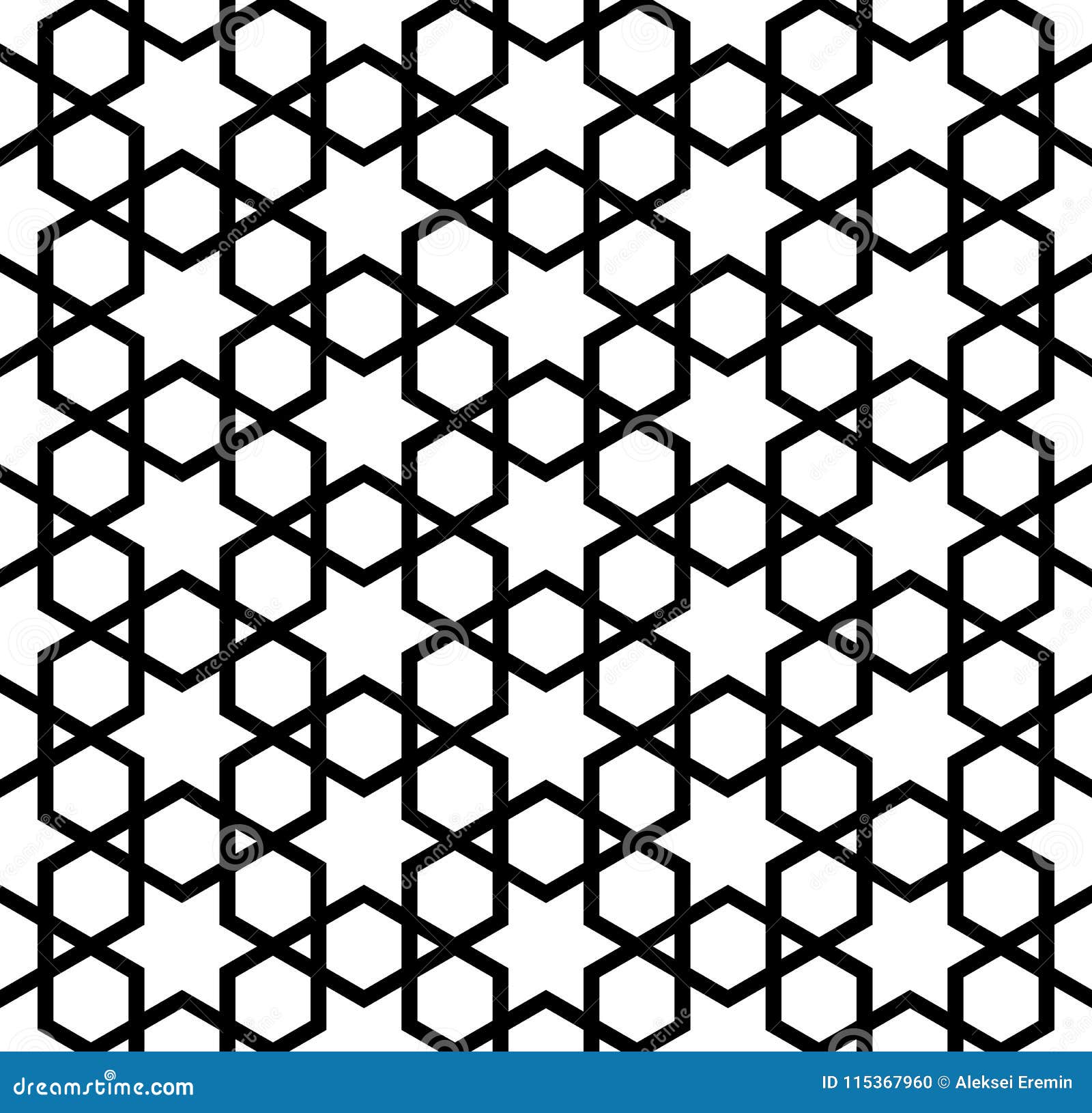 Seamless Simple Geometric Pattern with Six-pointed Stars and Hexagons ... Seamless Simple Geometric Pattern with Six-pointed Stars and Hexagons ...