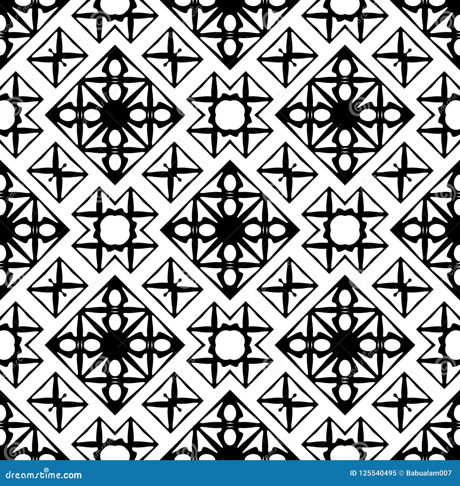 Seamless Pattern Black and White Vector Pattern Stock Vector ...