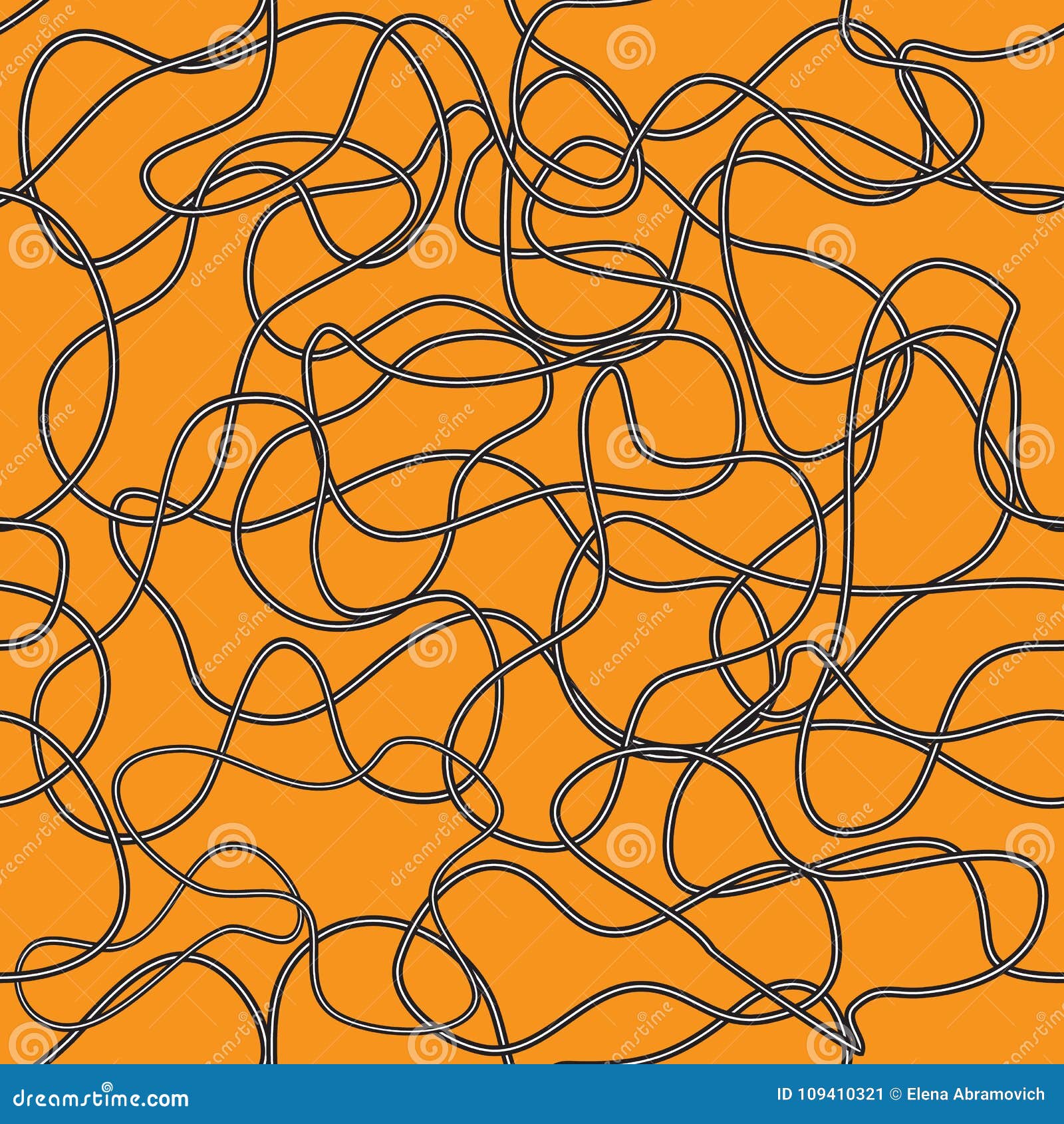 Seamless Pattern of Black and White Winding Lines Stock Vector ...