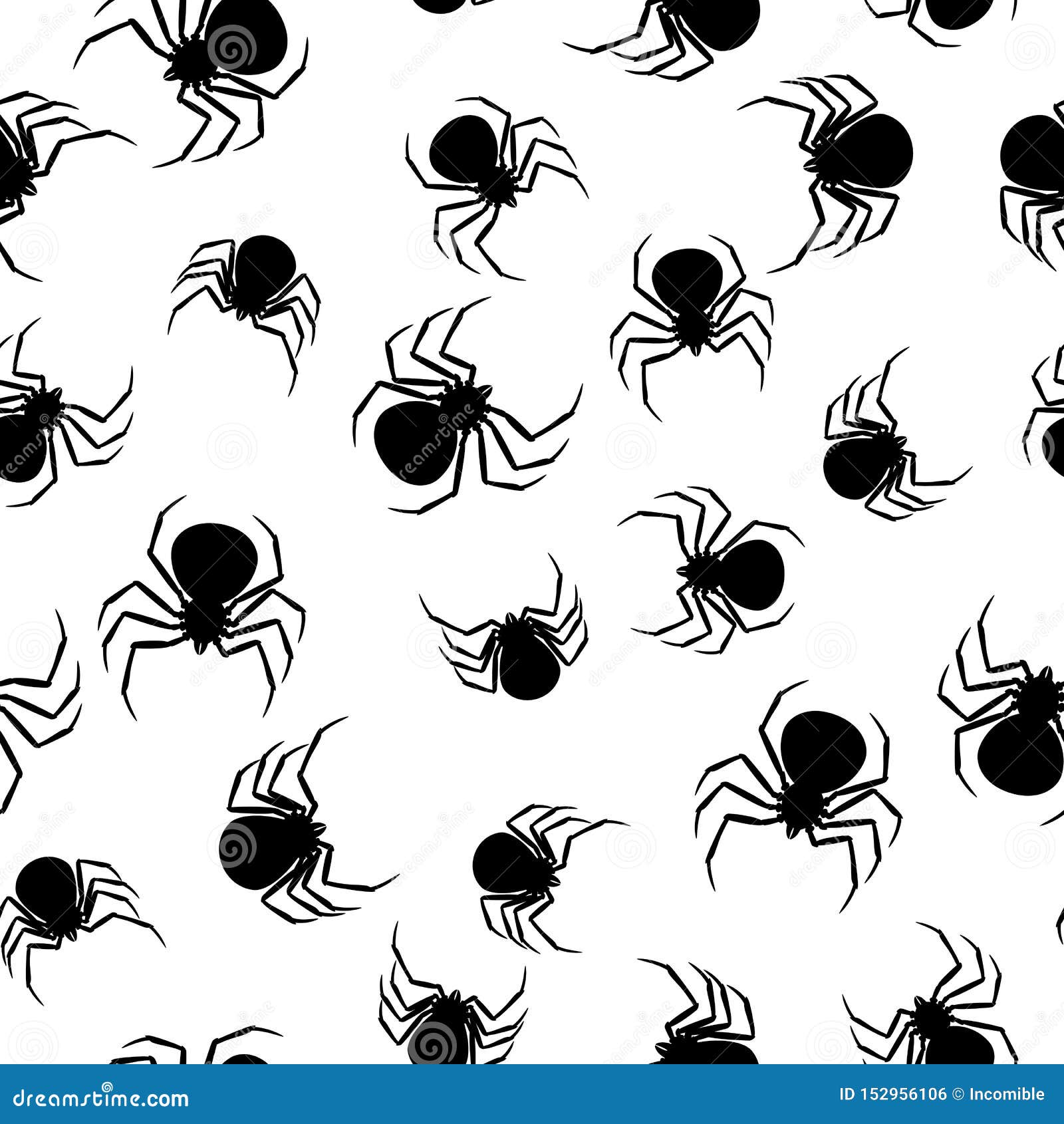 Seamless Pattern with Black Widow Spiders. Stock Vector - Illustration ...