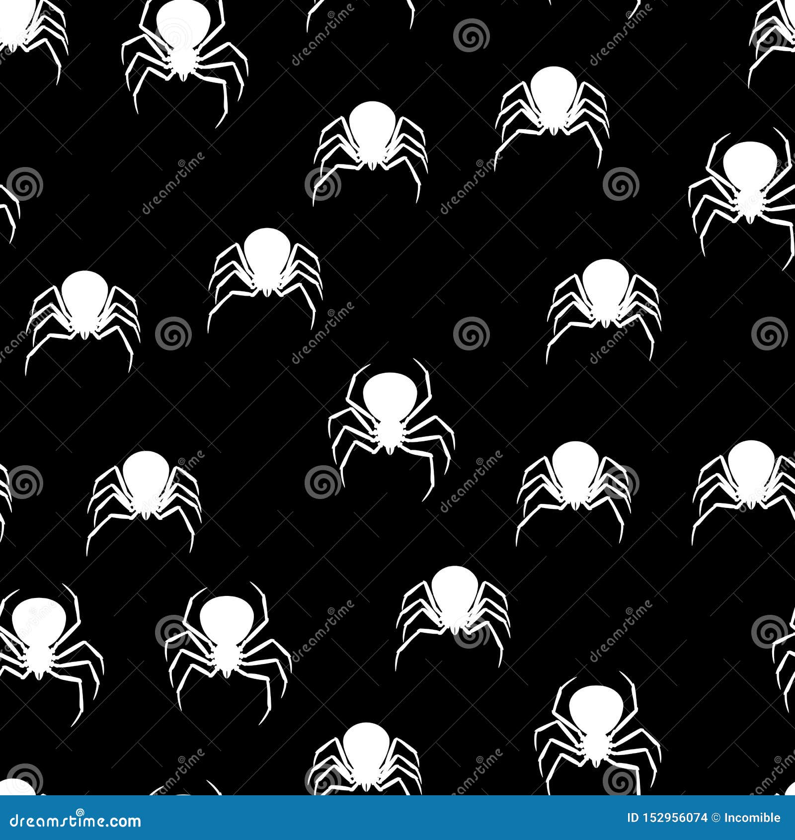 Seamless Pattern with Black Widow Spiders. Stock Vector - Illustration ...