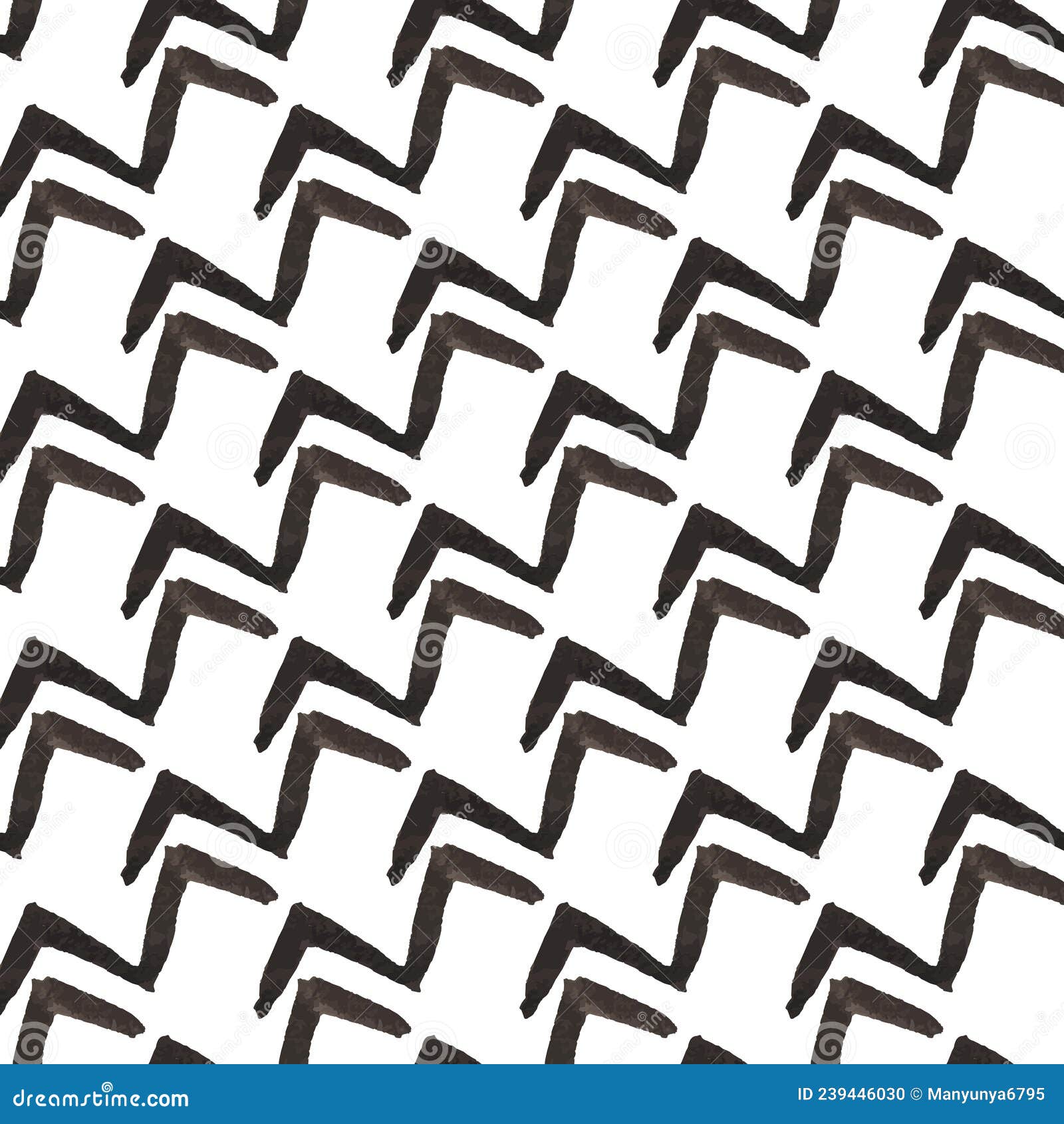 Seamless Pattern with Black Zigzag Lines on White, Symbol of Flying ...