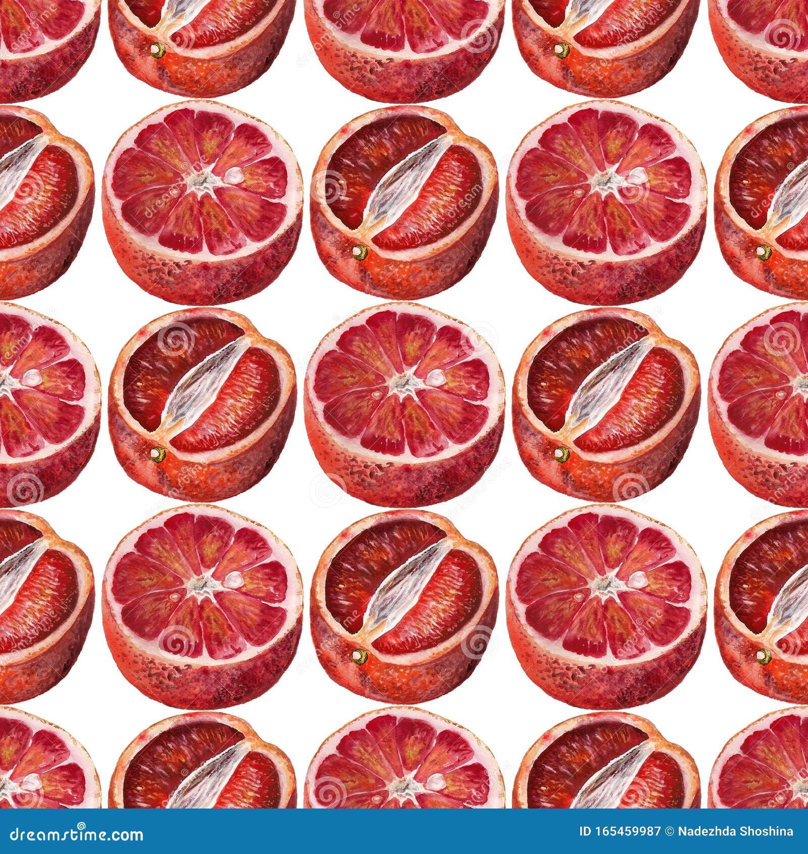 Seamless Pattern with Blood Oranges Stock Illustration - Illustration ...