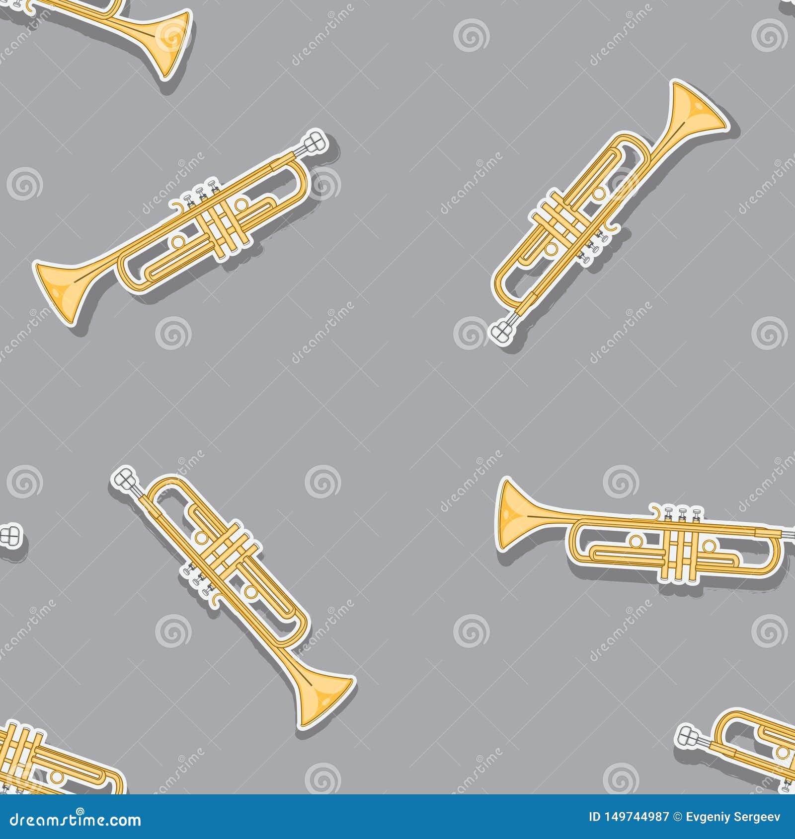 Seamless Pattern Blow Pipe on Grey Background. Vector Image Stock ...